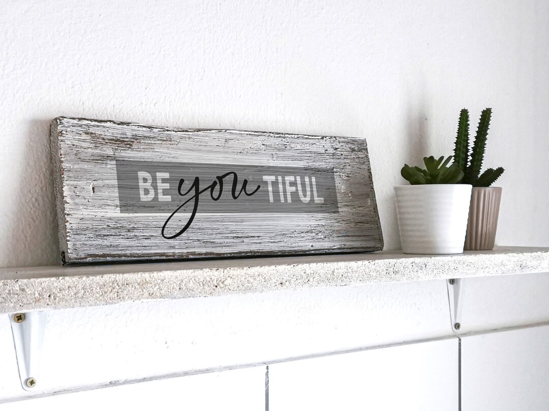 Wooden Sign Beyoutiful Dimensions: 30 X 12 Cm for Standing up or ...