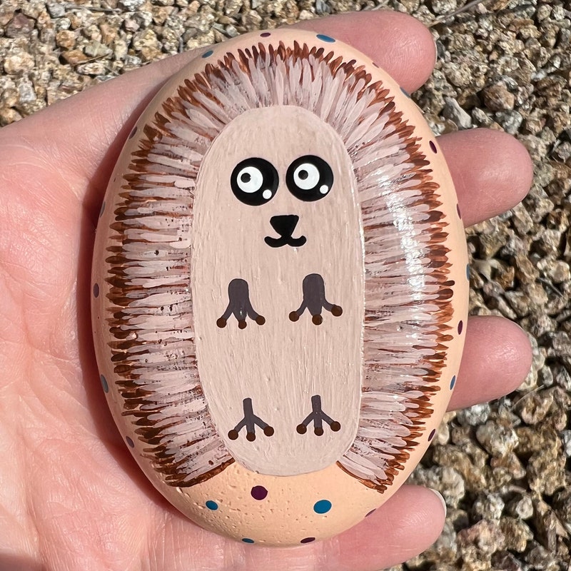 Paint Hedgehog Rock - Etsy