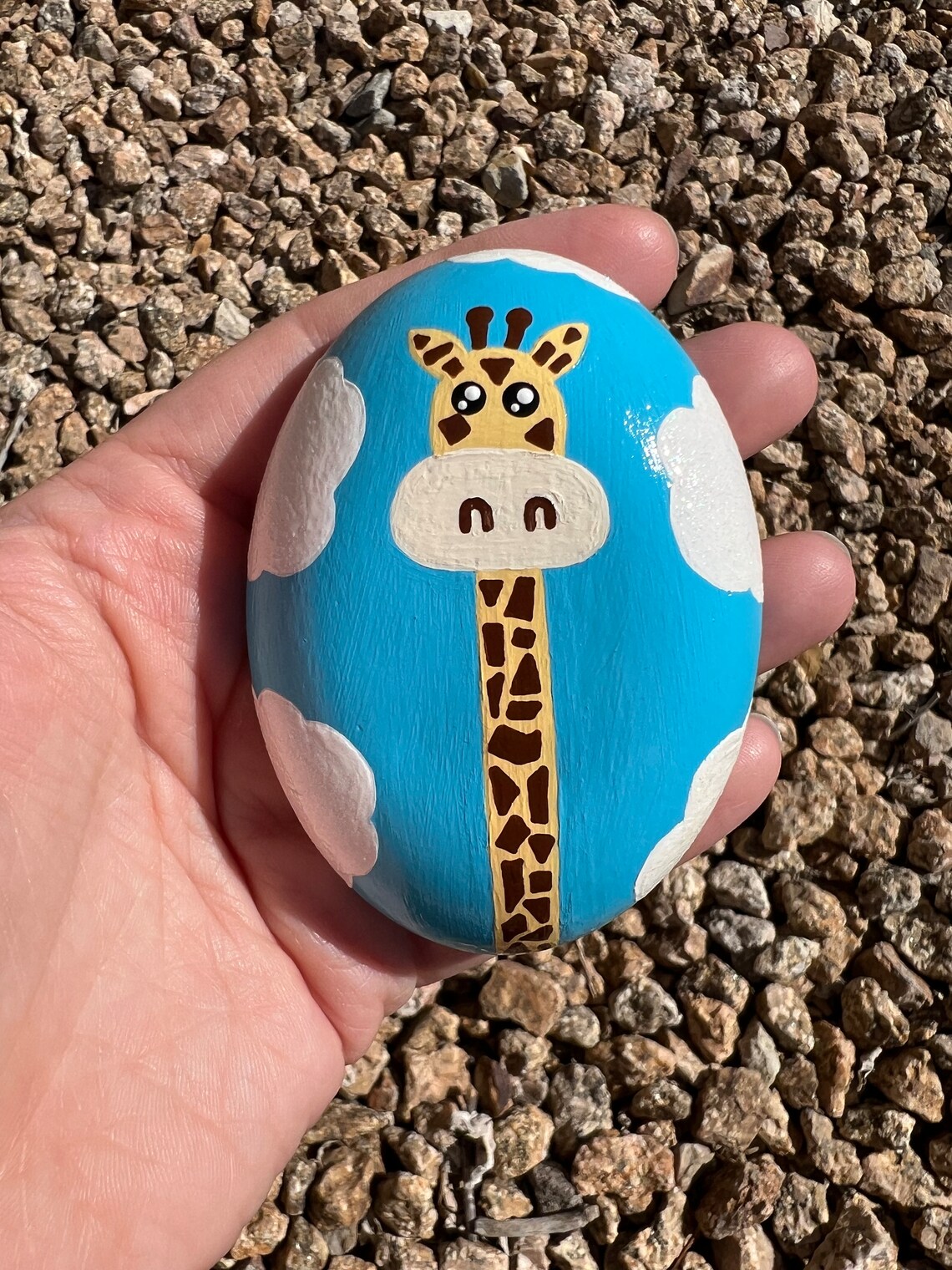 Giraffe Painted Rock Garden Gift Giraffe Lover Friend - Etsy