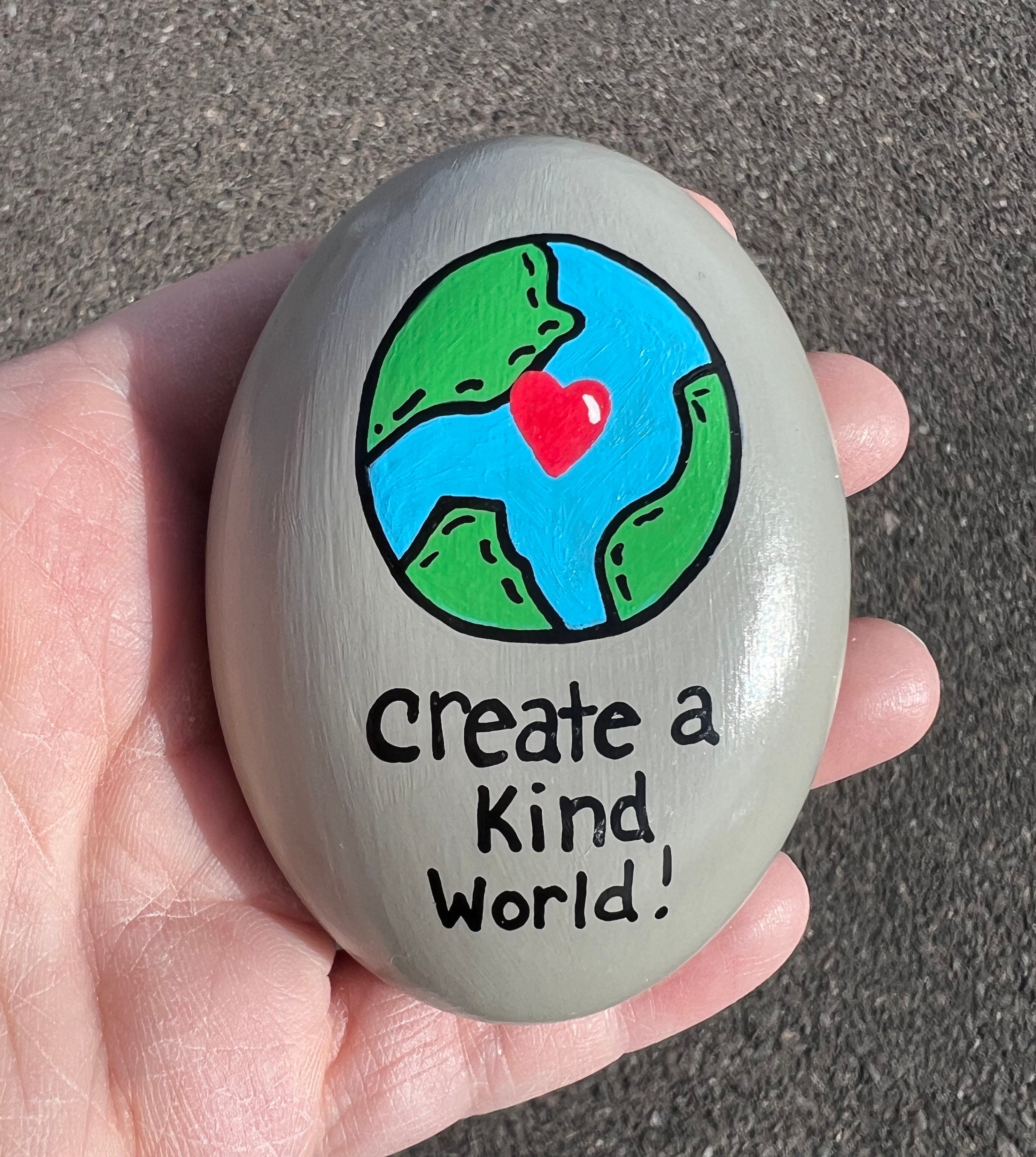 Create A Kind World Painted Rock Kindness Rock, Kid Gift, Friend Gift ...