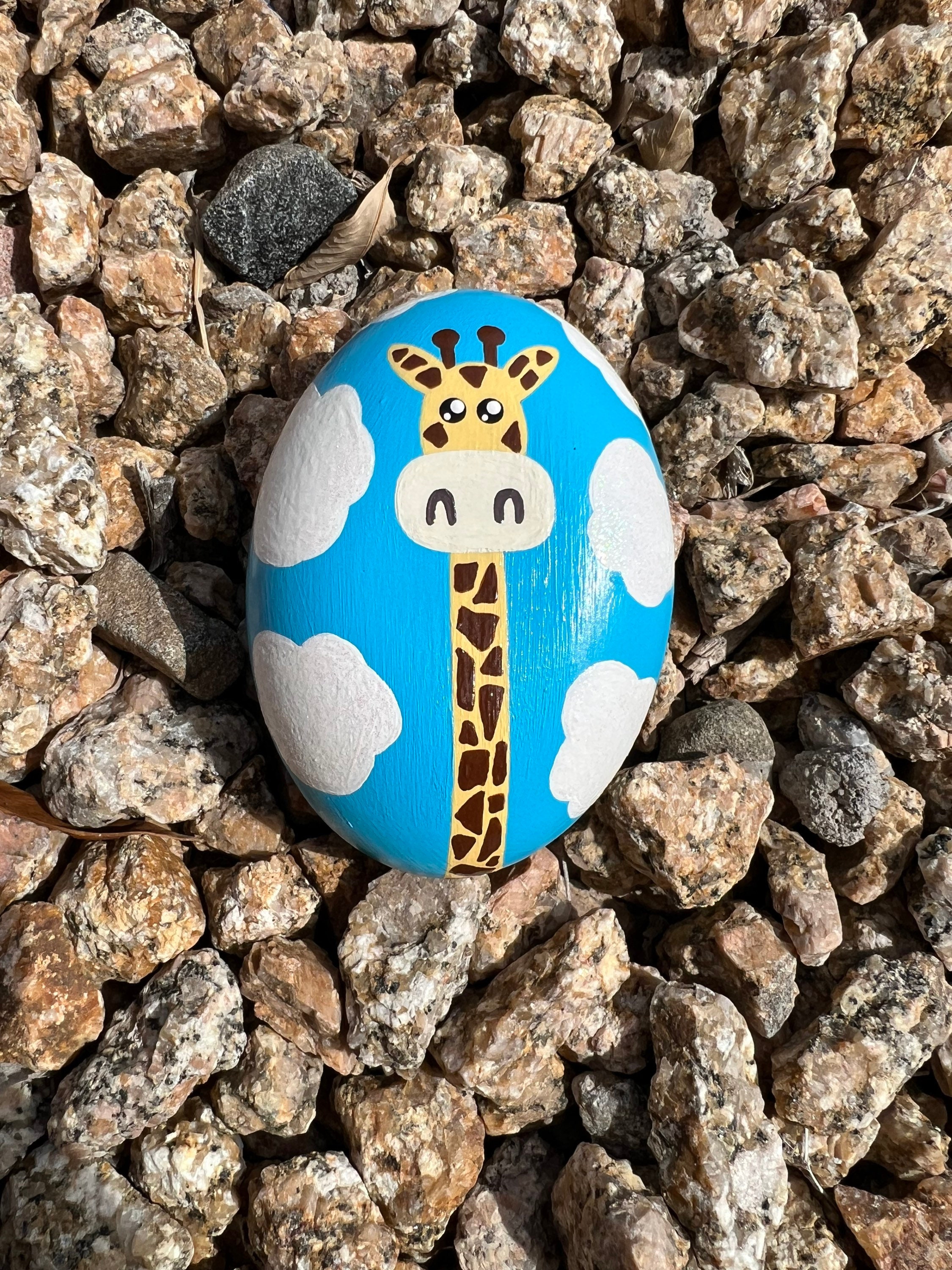 Giraffe Painted Rock Garden Gift Giraffe Lover Friend - Etsy