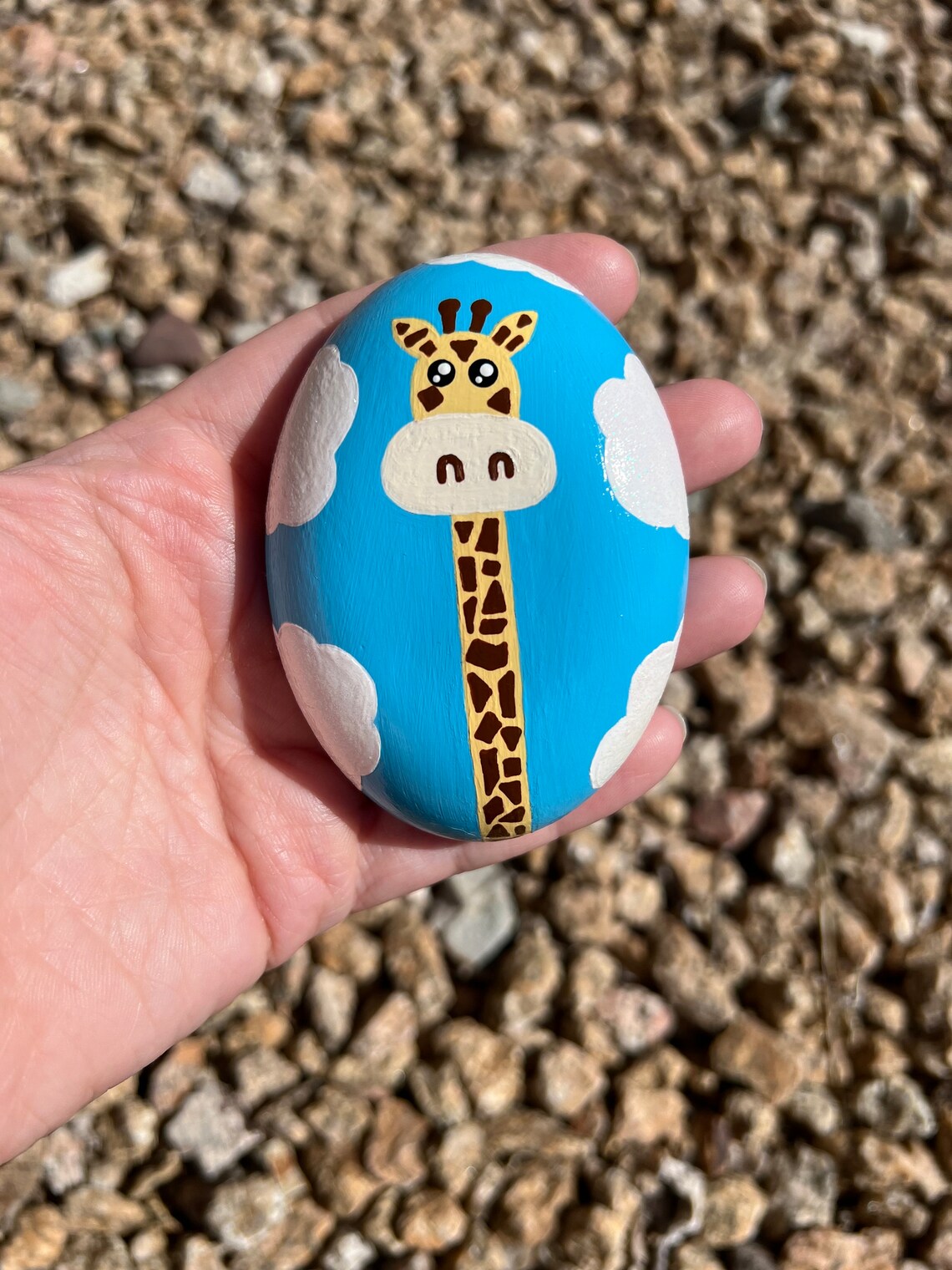 Giraffe Painted Rock Garden Gift Giraffe Lover Friend - Etsy