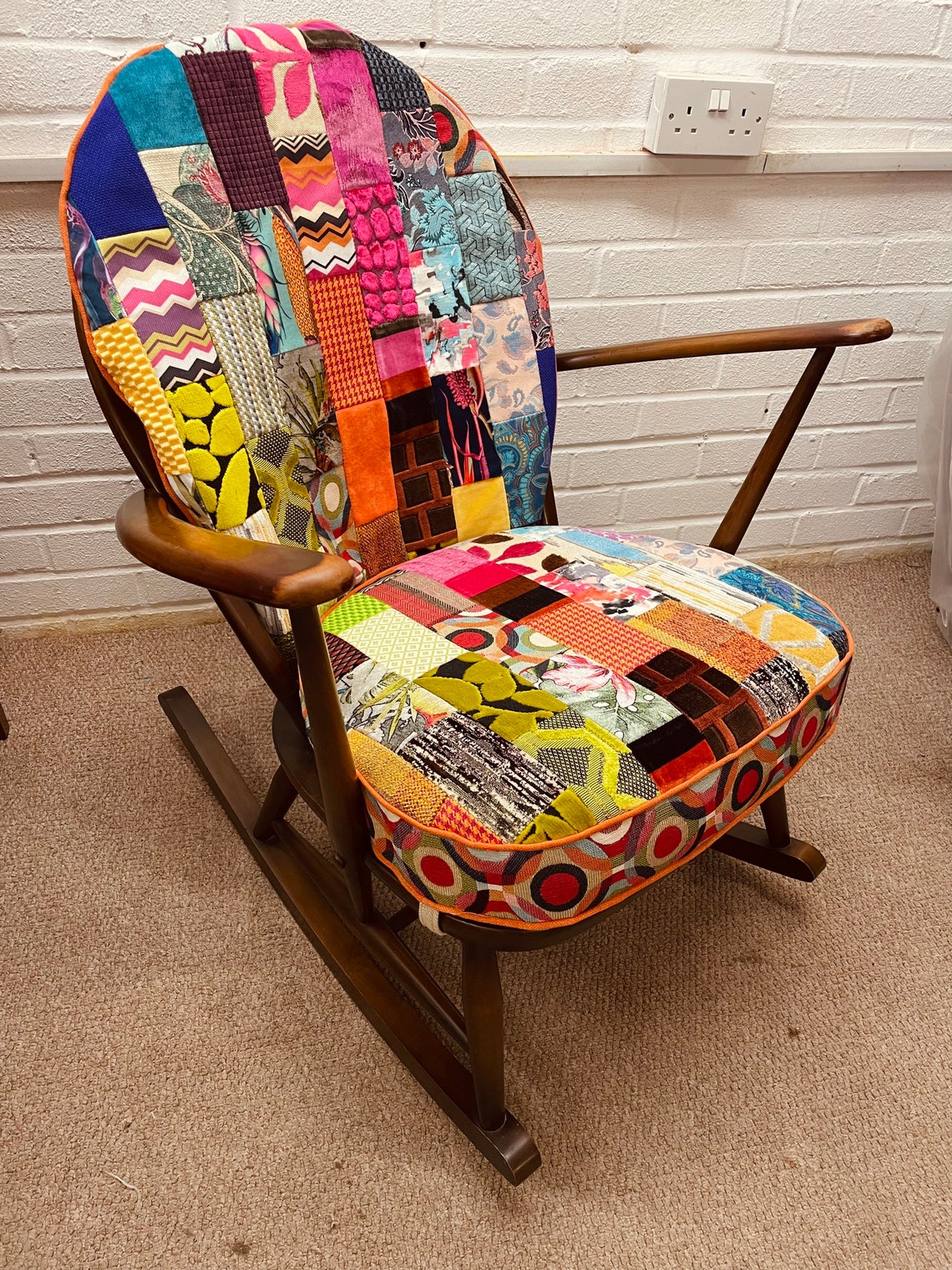 Refurbished Vintage Ercol Rocking Chair New Cushions Covers - Etsy UK