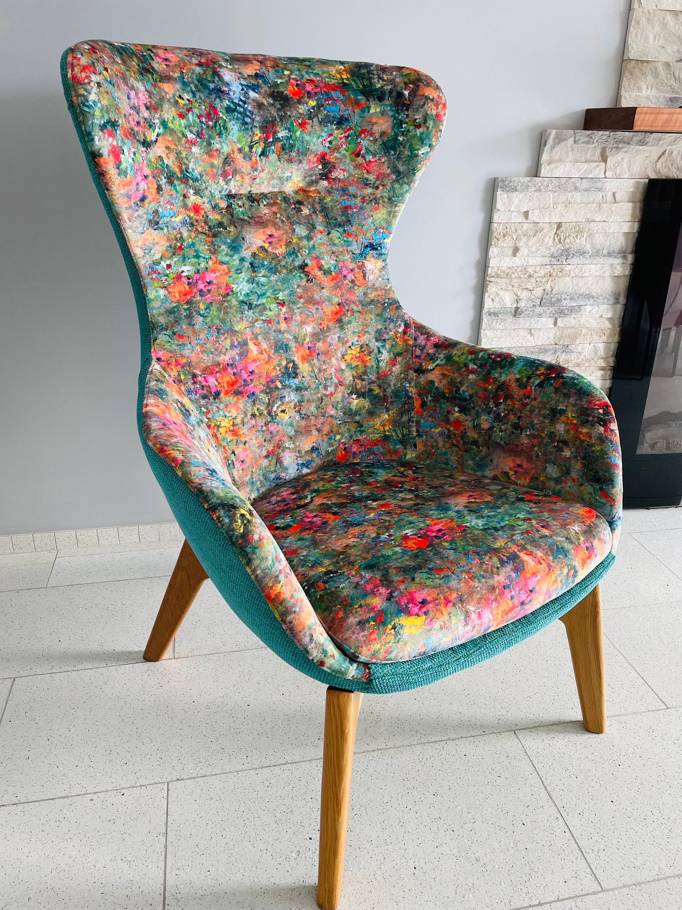Original FROVI Lounge Chair and Matching Footstool Newly Upholstered in ...