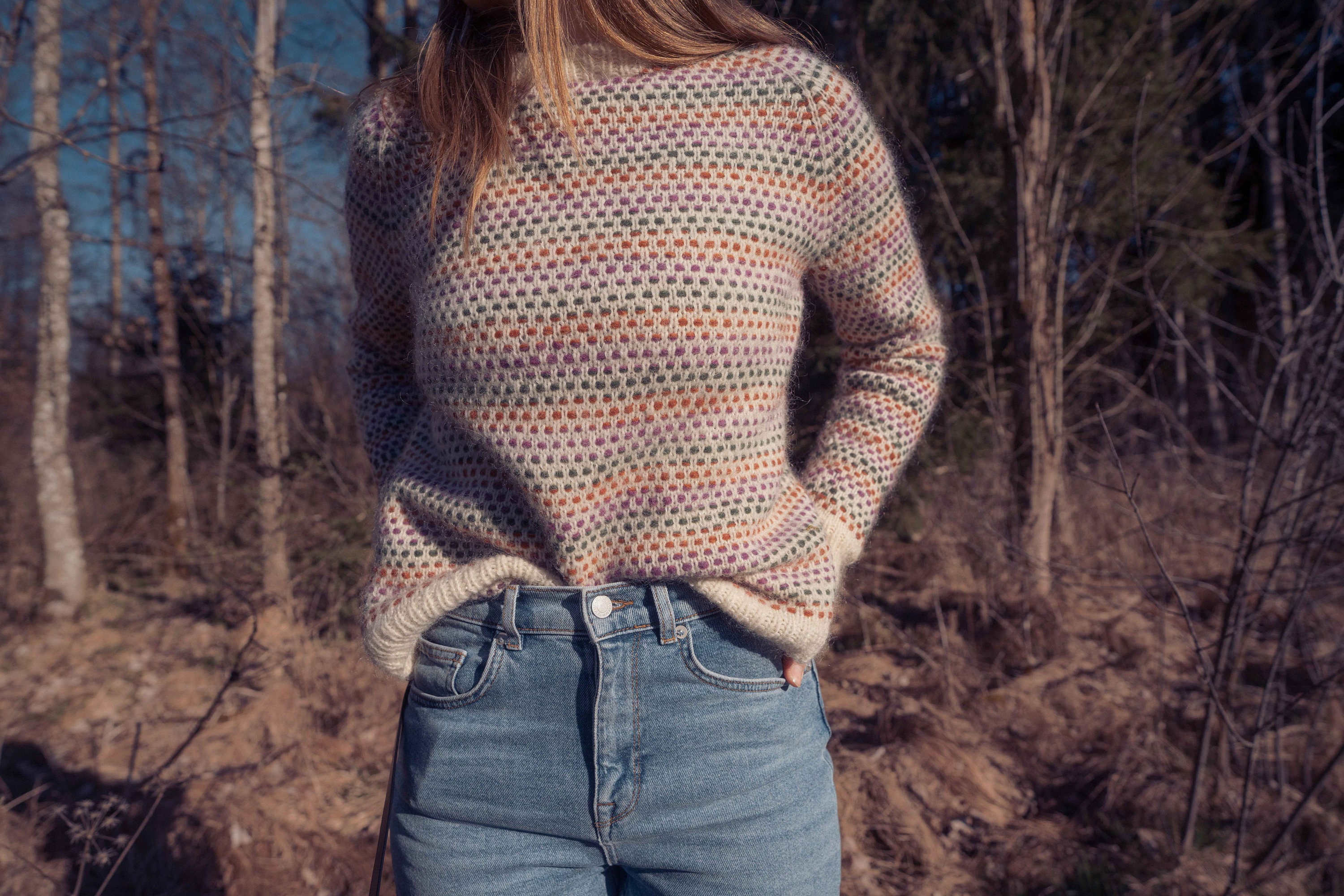 Karo Sweater Knitting Pattern: Raglan Slip-stitch Colourwork (PDF ...