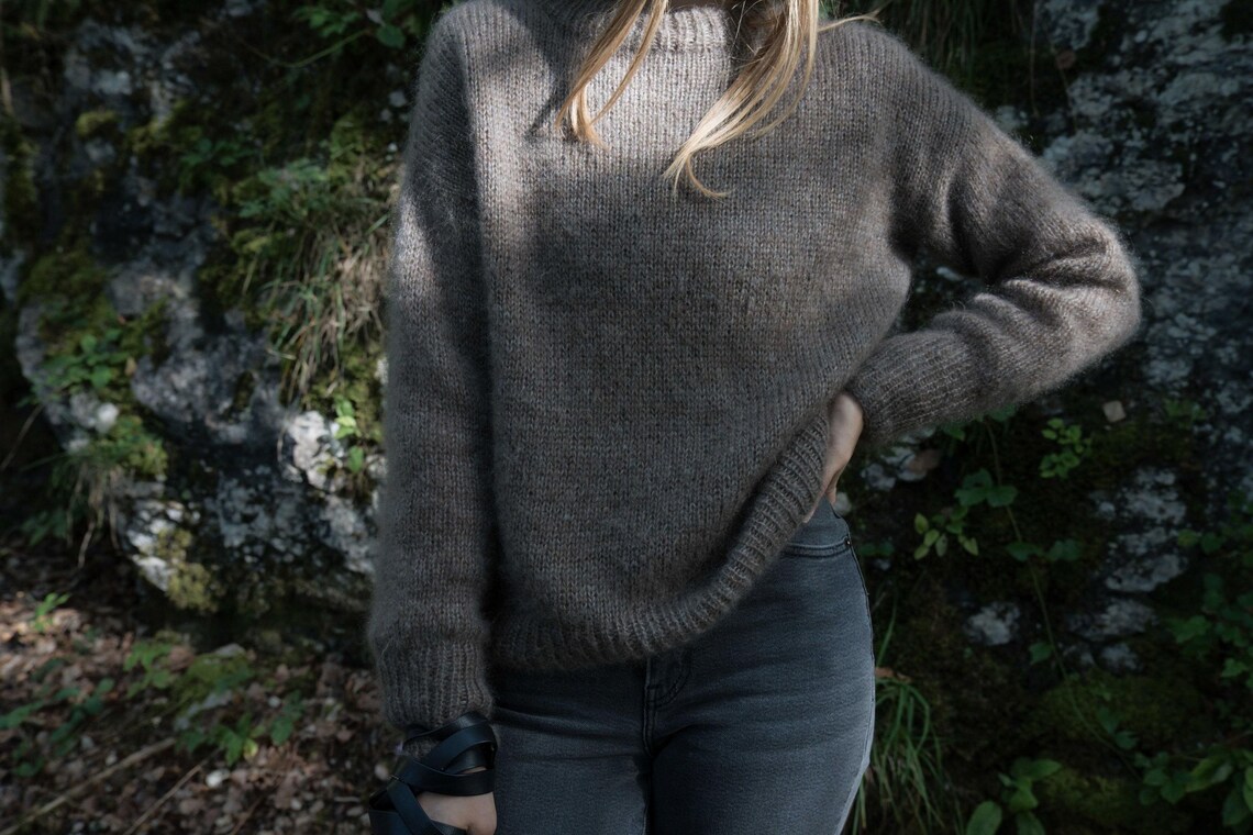 Moss Haven Sweater Knitting Pattern: Drop Shoulder, Crew Neck (PDF ...