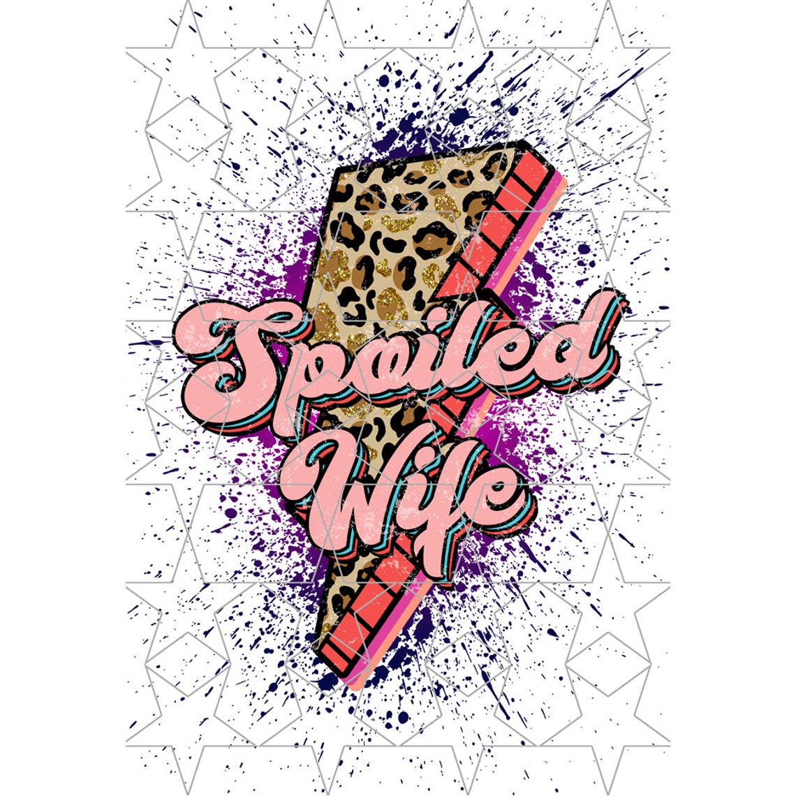 Spoiled Wife Lightning Bolt Png Spoiled Wife Leopard Bold Png - Etsy