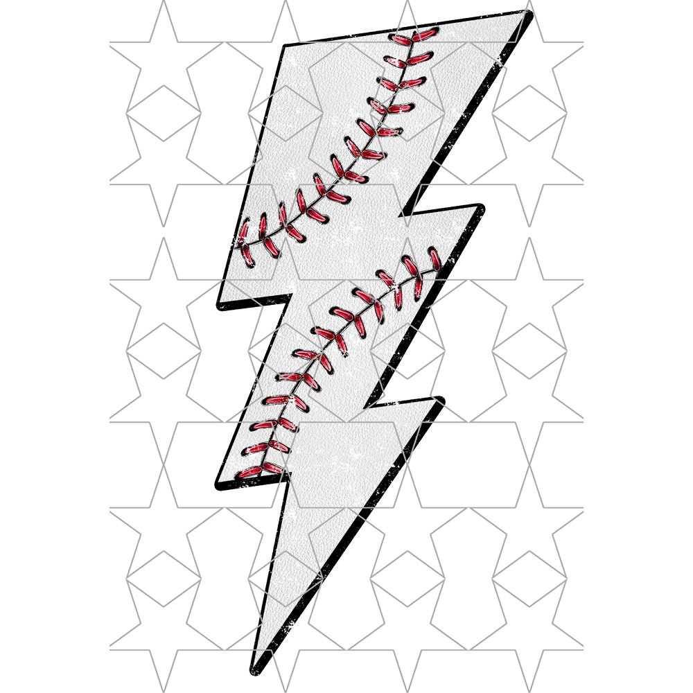 Game Day Baseball Lightning Bolt Png Sublimation PNG Baseball Retro ...