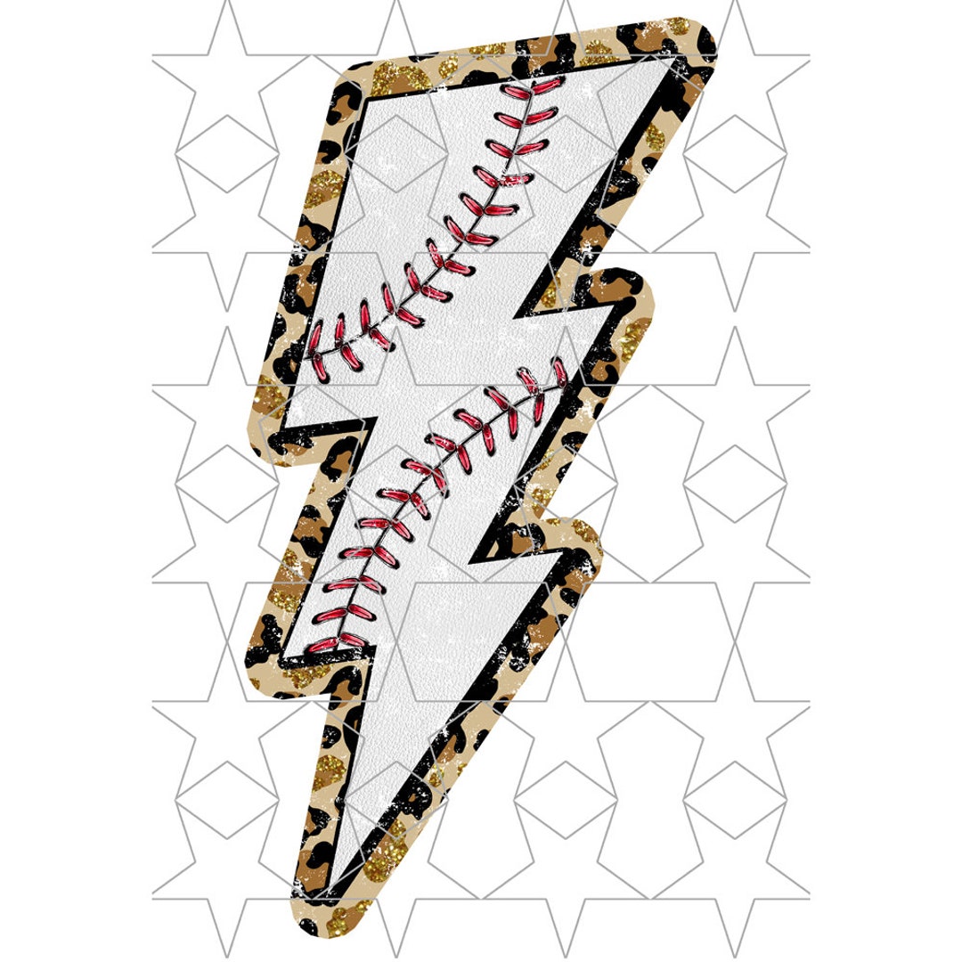 Game Day Baseball Lightning Bolt Png Cheetah Png Leopard Sublimation ...