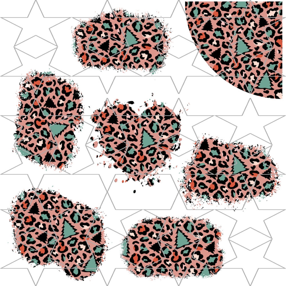 Christmas Tree Print Patches PNG Leopard Christmas Patche Png ...