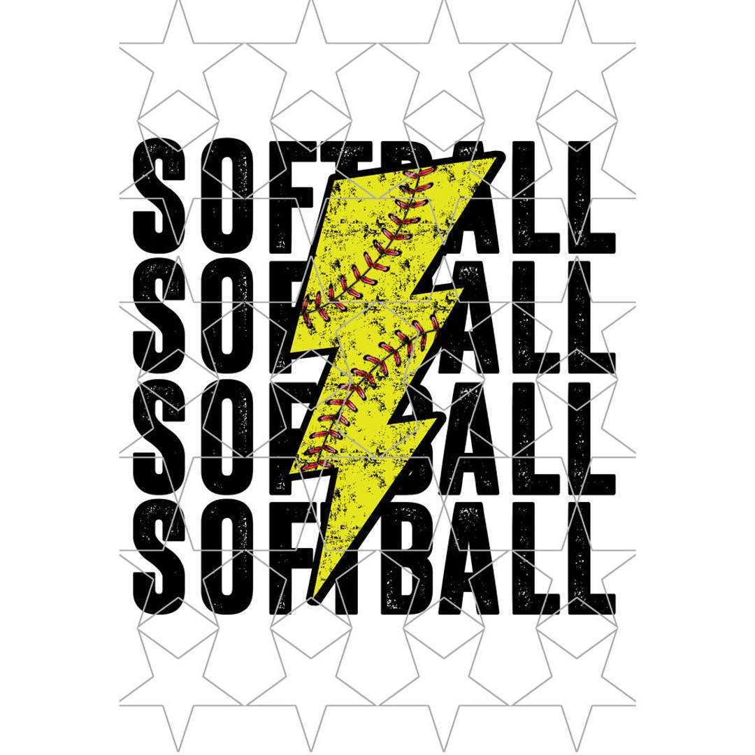 Game Day Softball Lightning Bolt Png Sublimation PNG Softball Retro ...