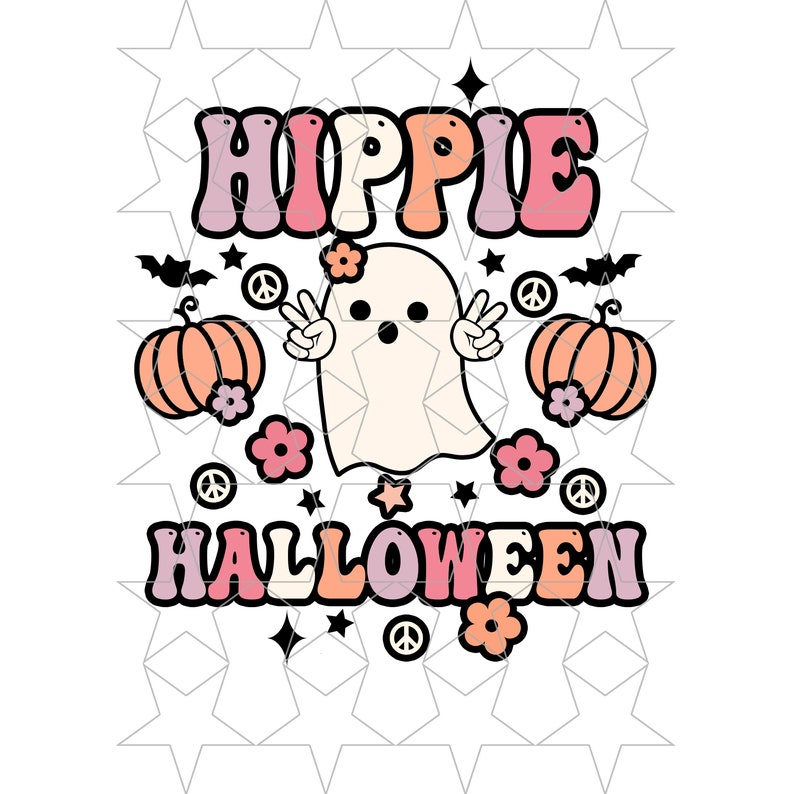 Halloween Png Hippie Halloween Png Ghost Png Retro Halloween - Etsy
