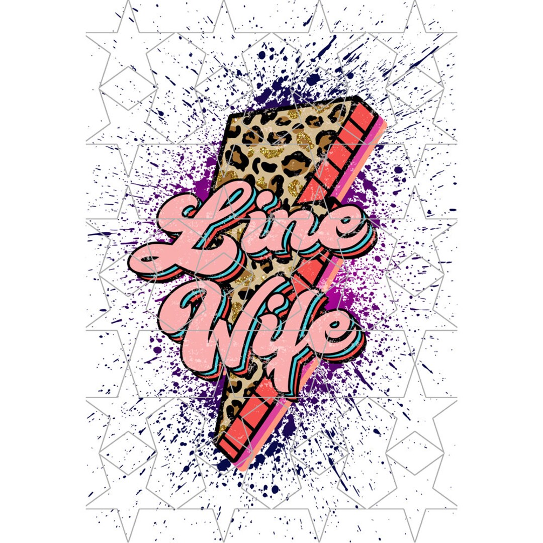 Line Wife Lightning Bolt Png Line Wife Leopard Bold Png Sublimation PNG ...