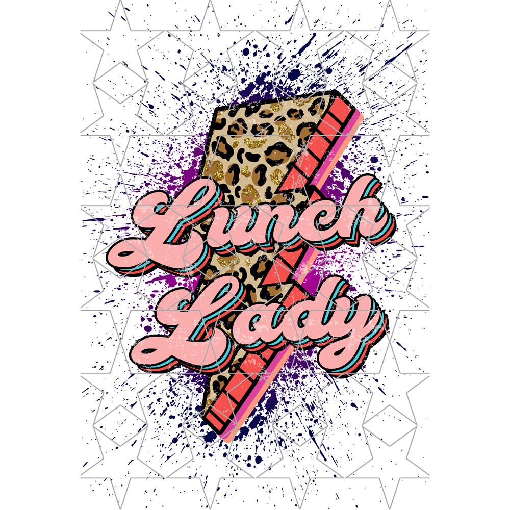 Lunch Lady Cheetah Lightning Bolt Png Lunch Lady Leopard Bold - Etsy