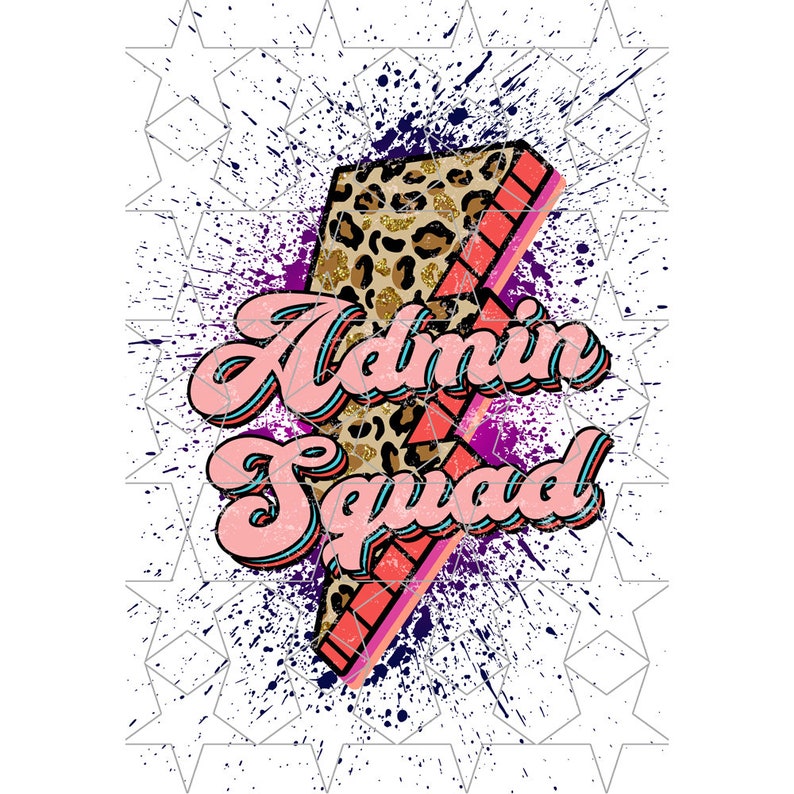 Admin Squad Lightning Bolt Png Admin Squad Leopard Bold Png Sublimation ...