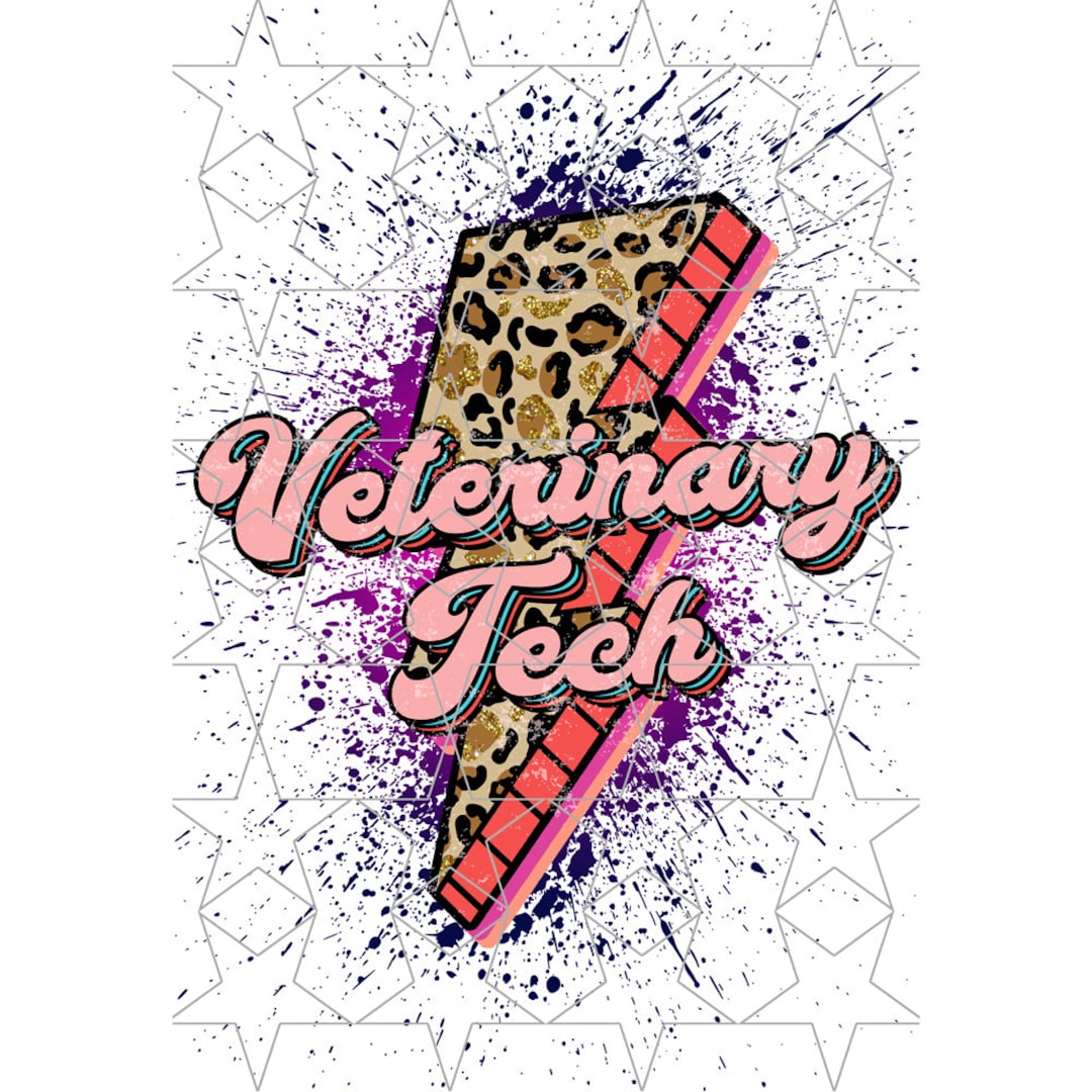Veterinary Tech Lightning Bolt Png Veterinary Tech Leopard Bold Png ...