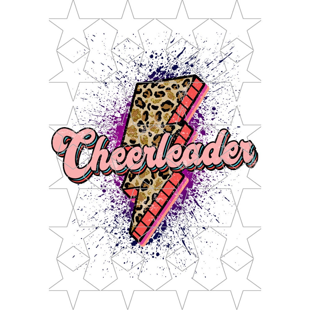 Cheerleader Cheetah Lightning Bolt Png Cheerleader Leopard Bolt Png ...