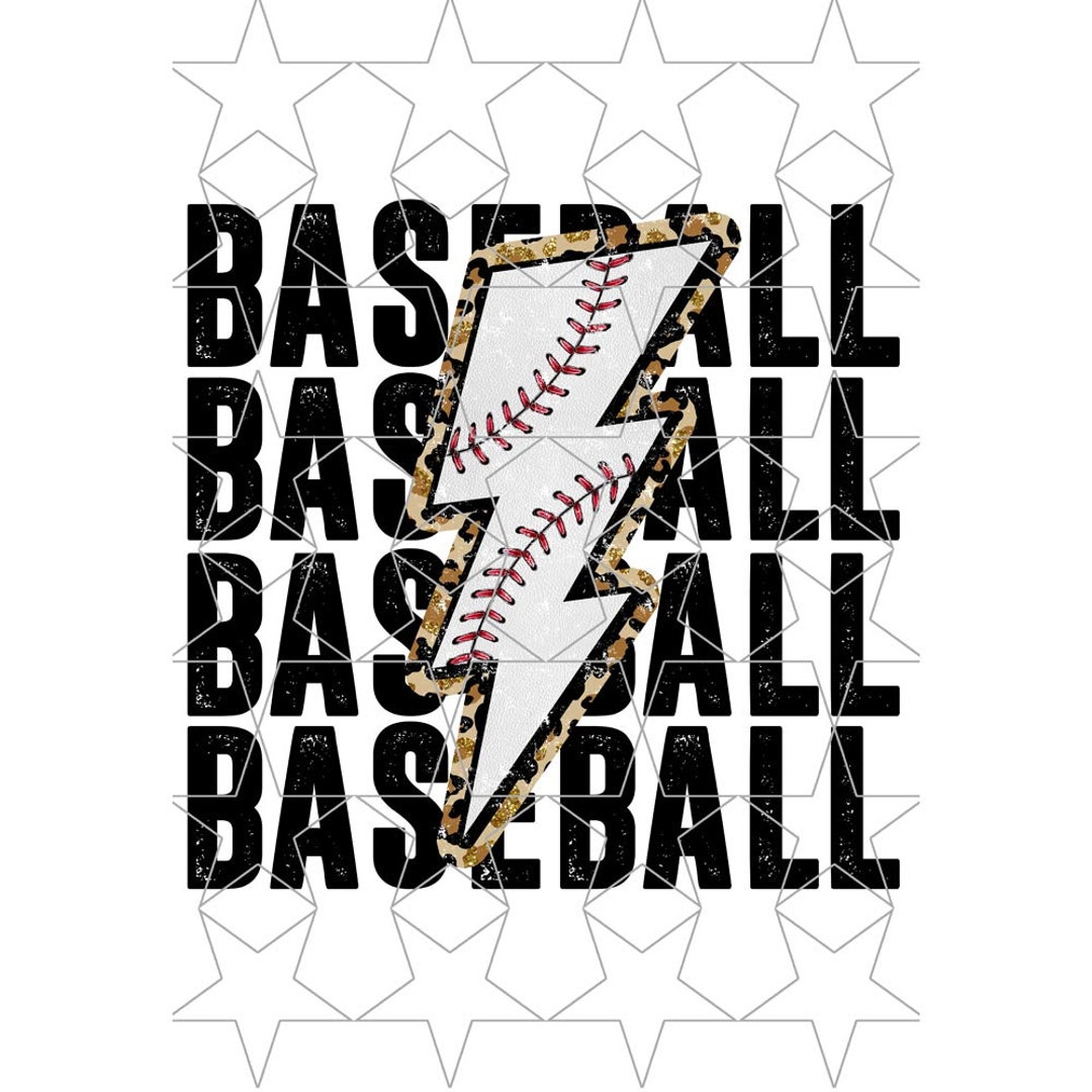 Game Day Baseball Lightning Bolt Png Cheetah Png Leopard Sublimation ...