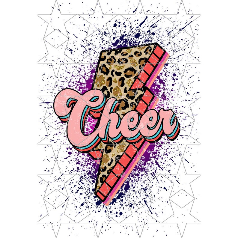 Cheer Lightning Bolt Png Cheer Leopard Bold Png Sublimation - Etsy