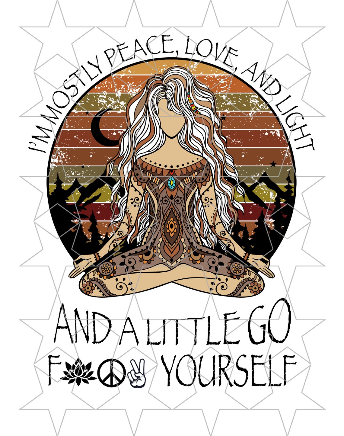 I'm Mostly Peace Love Light and A Little Go F Yourself - Etsy