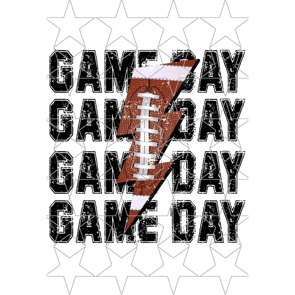 Game Day Football Lightning Bolt Png Sublimation PNG Football - Etsy