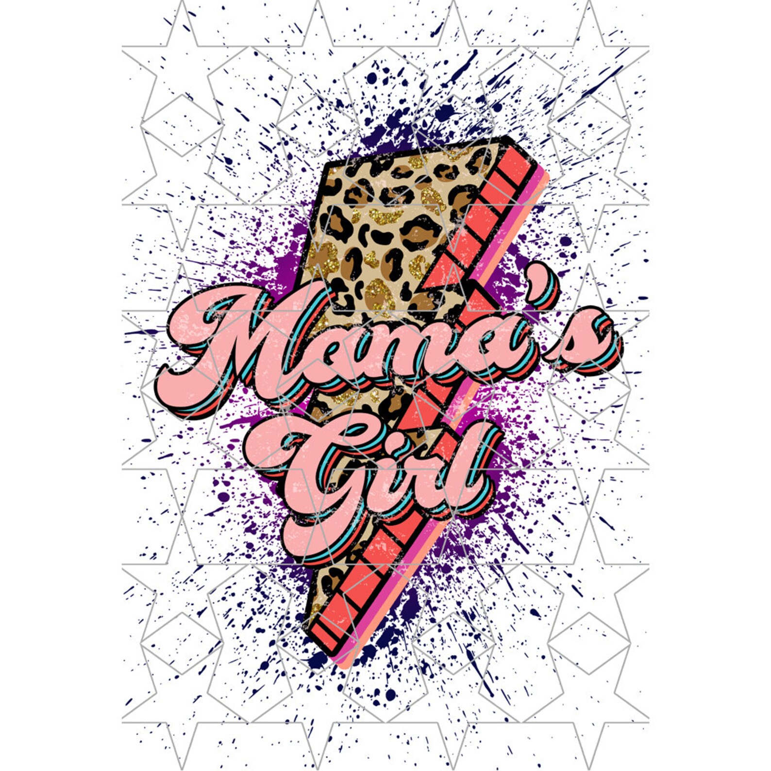 Mama's Girl Cheetah Lightning Bolt Png Mama's Girl Leopard Bold Png ...