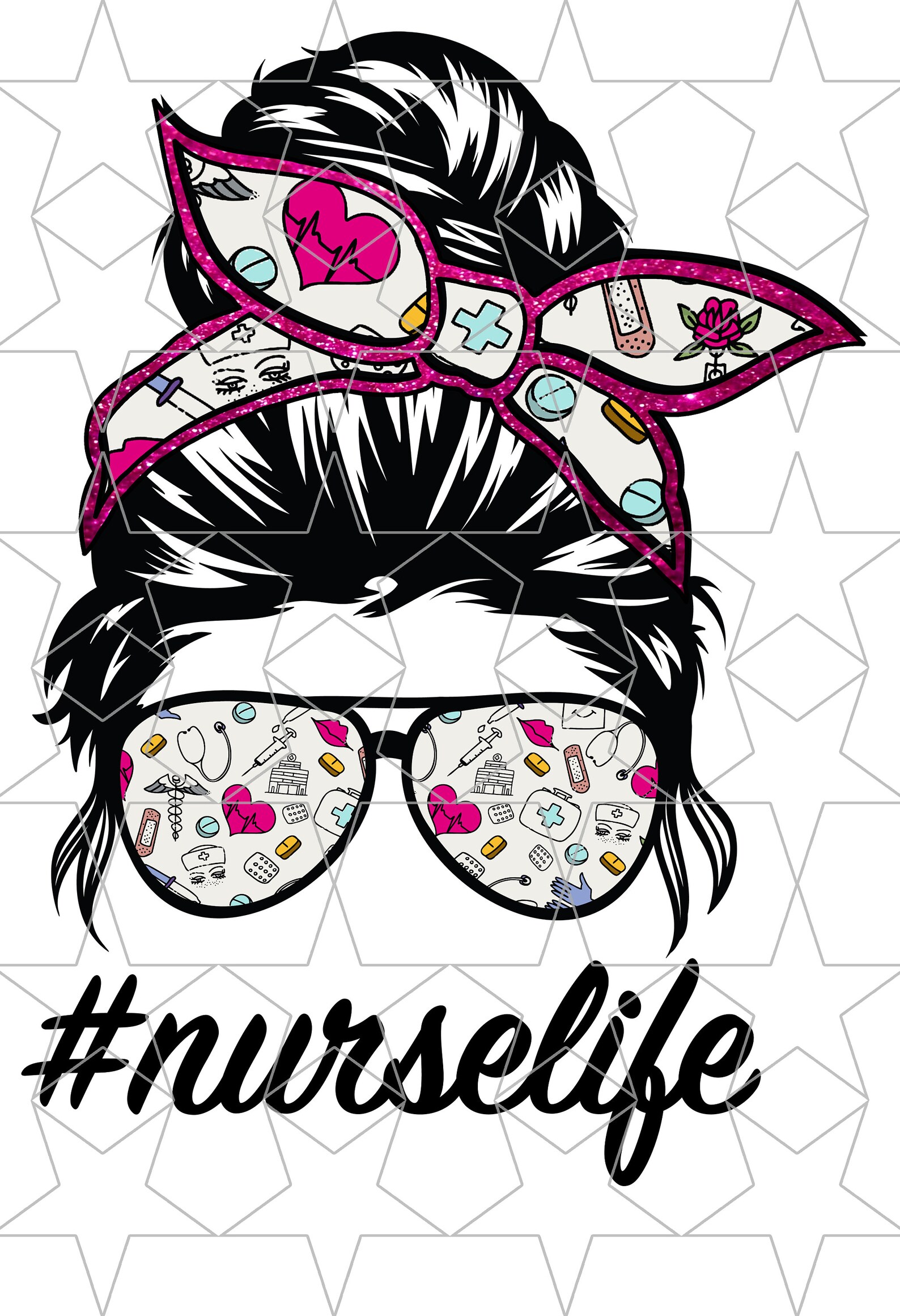 Nurse Life Mom Life Mom Messy Bun Hair Medical Assistant - Etsy