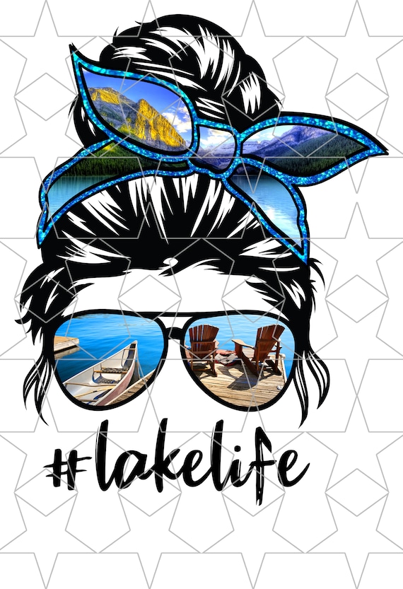 Lake Life Mom Life Mom Messy Bun Hair Sunglasses Headband Mom - Etsy