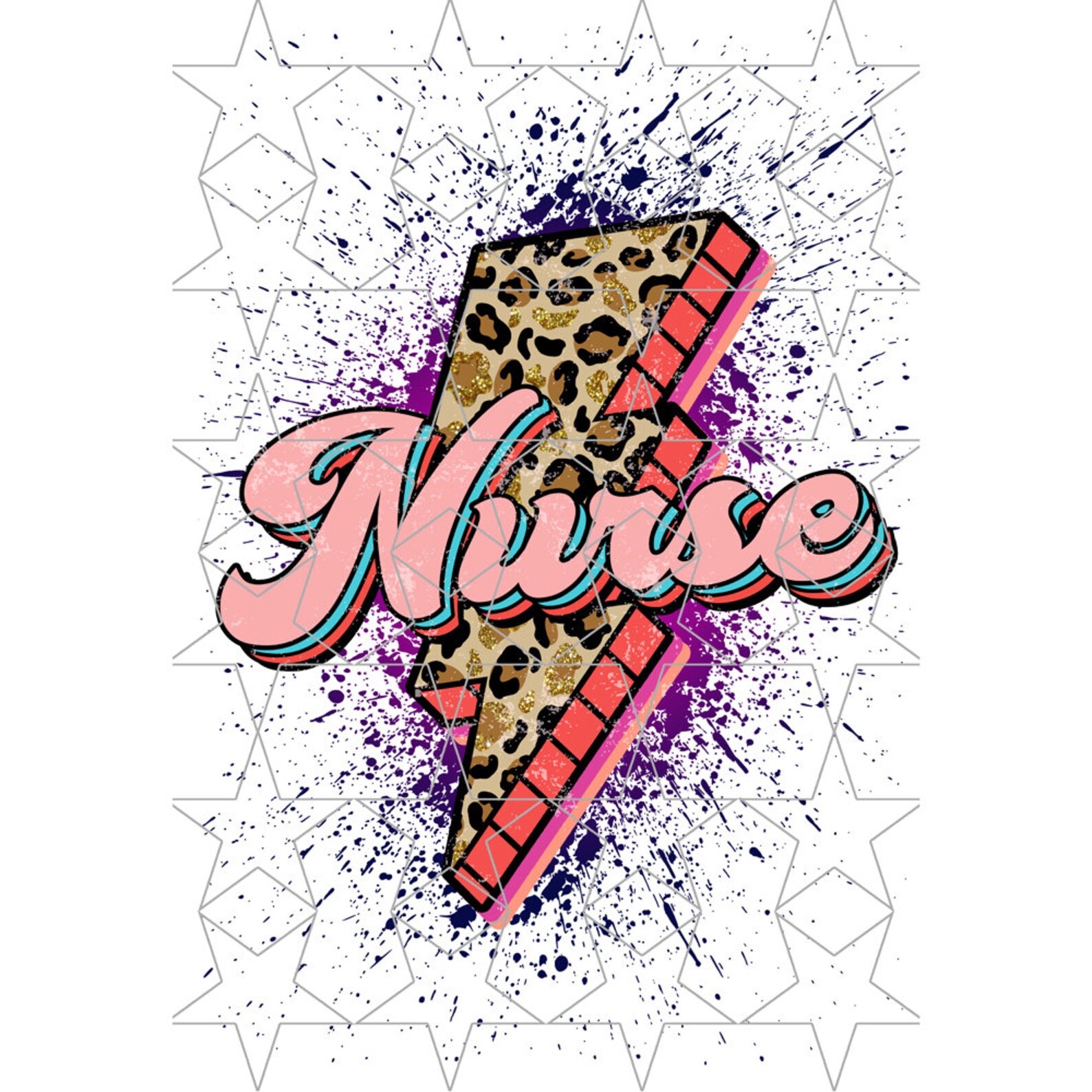 Nurse Cheetah Lightning Bolt Png Medical Nurse Leopard Bold - Etsy