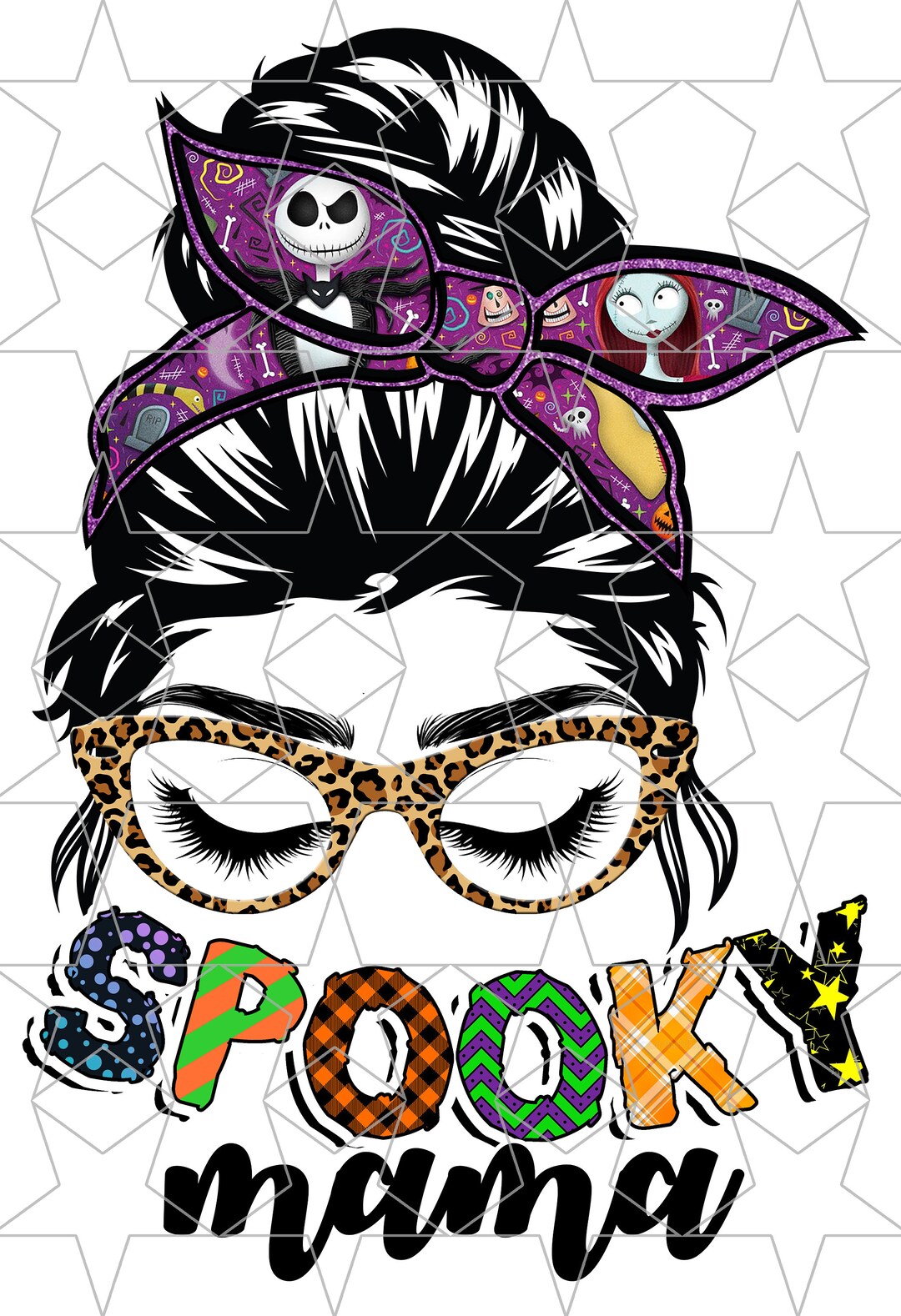 Spooky Mama Png, Messy Bun Png, Mom Png, Halloween Png, Leopard Png ...