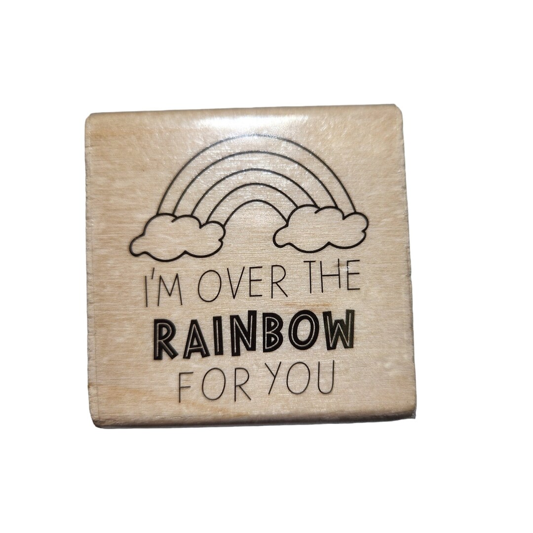 Craftsmart I'm Over the Rainbow for You Wood Mounted Rubber Stamp, 2 ...