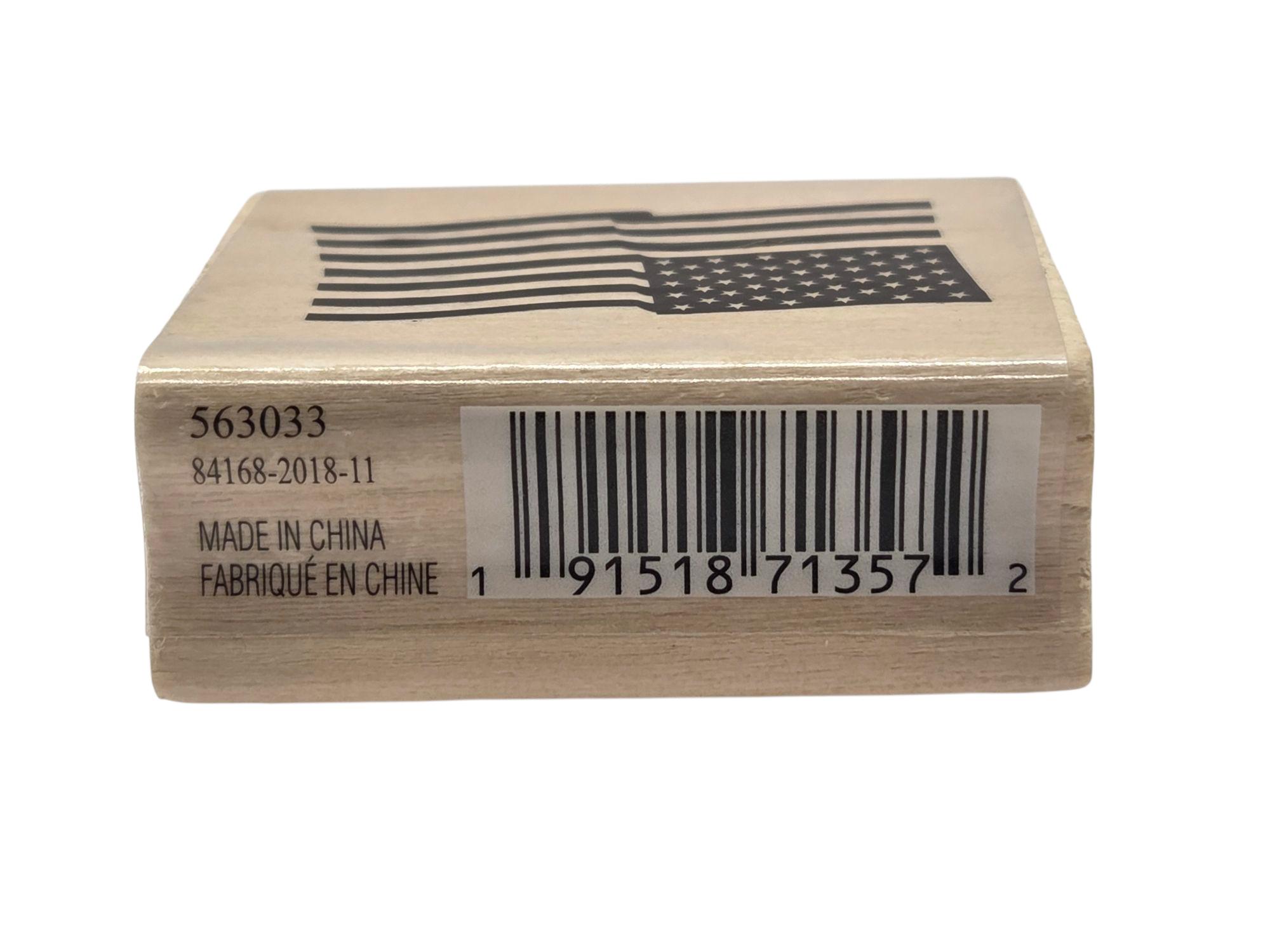 Wood Mounted Rubber Stamp, American Flag, Craft Smart, 2 in by 2 In ...