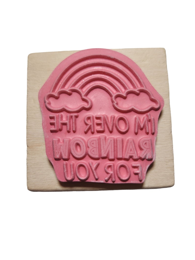 Craftsmart I'm Over the Rainbow for You Wood Mounted Rubber Stamp, 2 ...