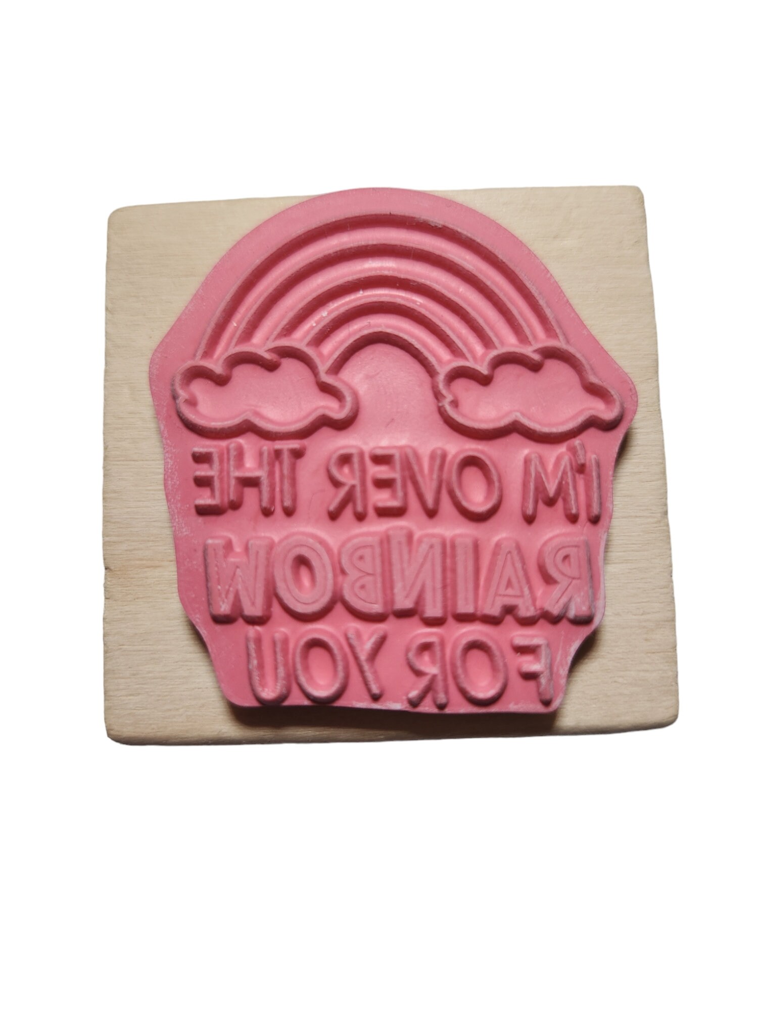 Craftsmart I'm Over the Rainbow for You Wood Mounted Rubber Stamp, 2 ...