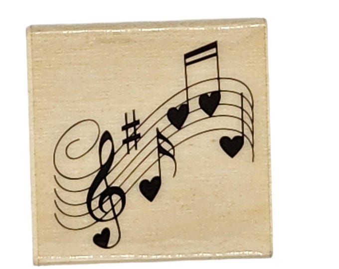 Musical Notes Wood Mounted Rubber Stamp, Card Making, Scrapbooking ...