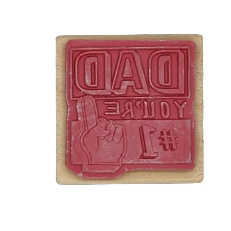 Wood Mounted Rubber Stamp, Dad You're #1, 2 Inches by 2 Inches ...