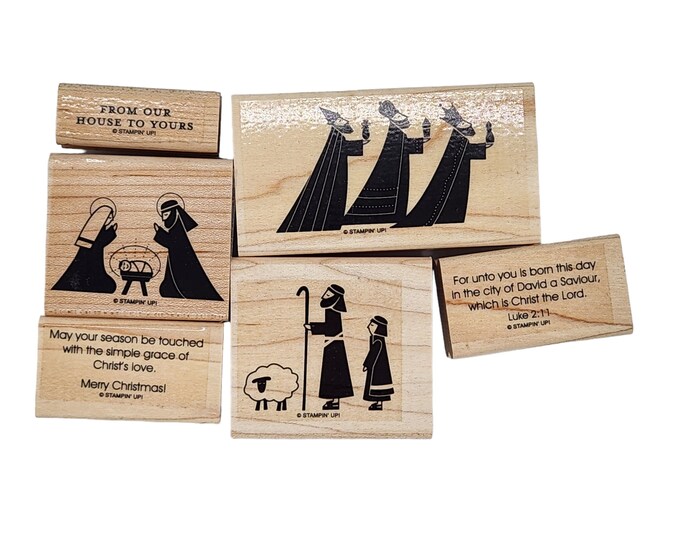 Stampin' Up Season of Simple Grace Lot of 6 Wood Mounted Rubber Stamps ...
