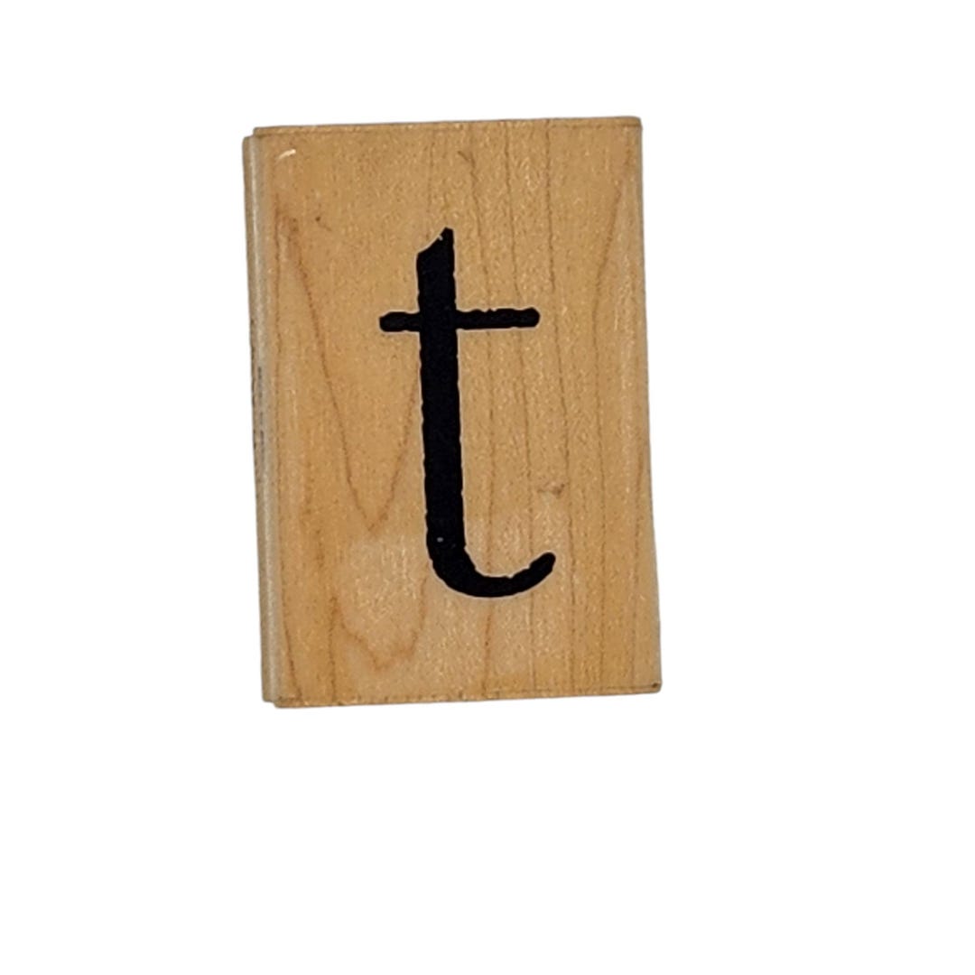 Lowercase Letter T, Dashwood Font, Wood Mounted Rubber Stamp, Kid's ...