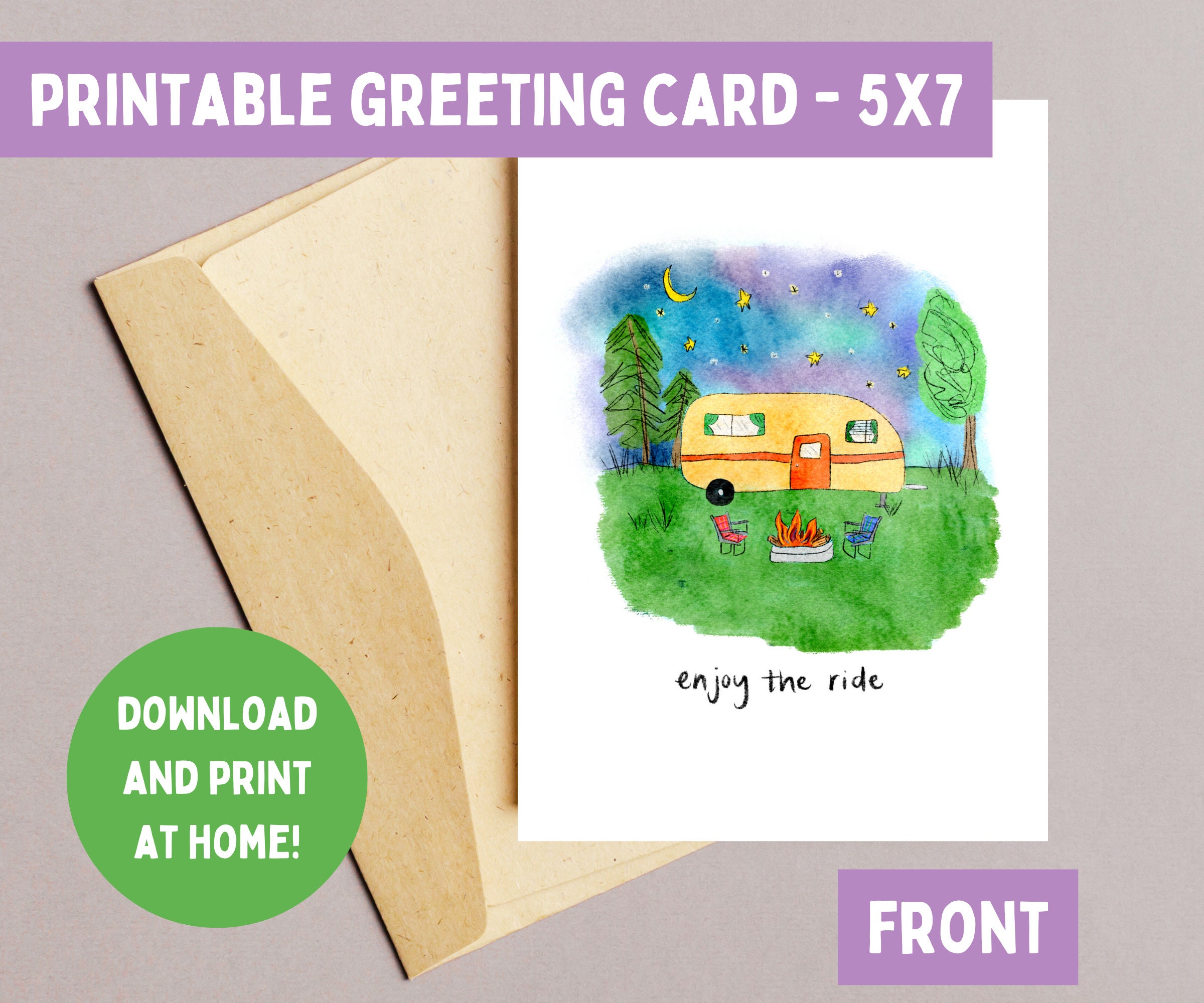 Printable Camping Greeting Card - Retirement Card - Father's Day ...