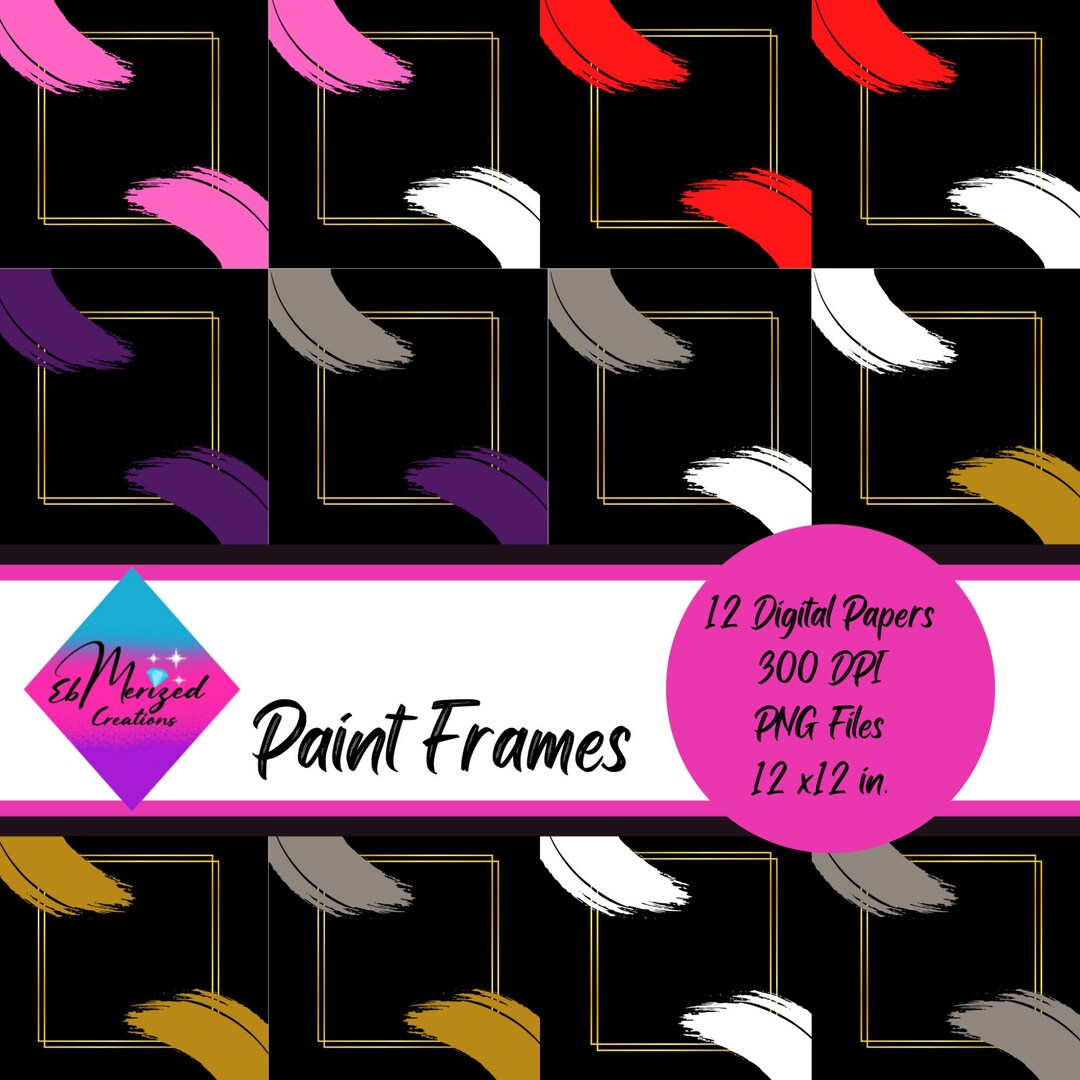 Paint Frames Digital Art Digital Paper Instant Download - Etsy