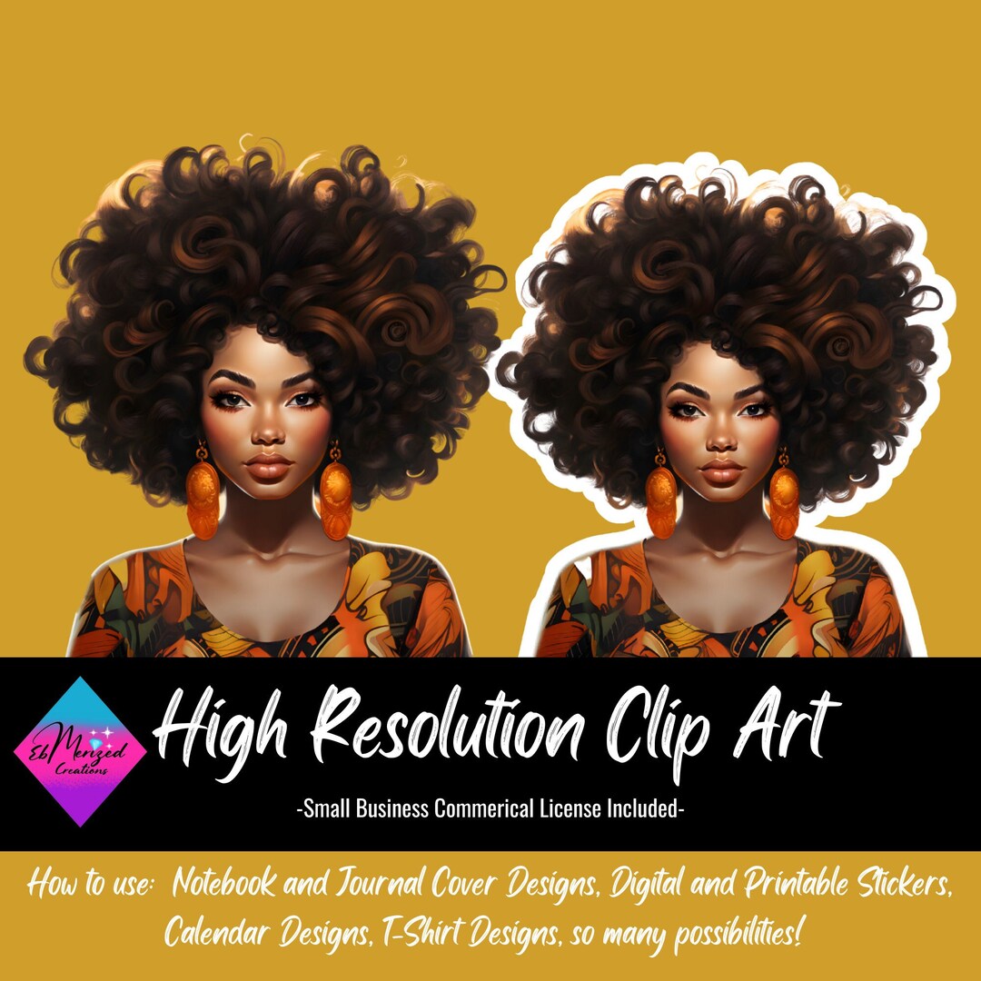 African American Woman Clip Art Small Business Use License PNG ...