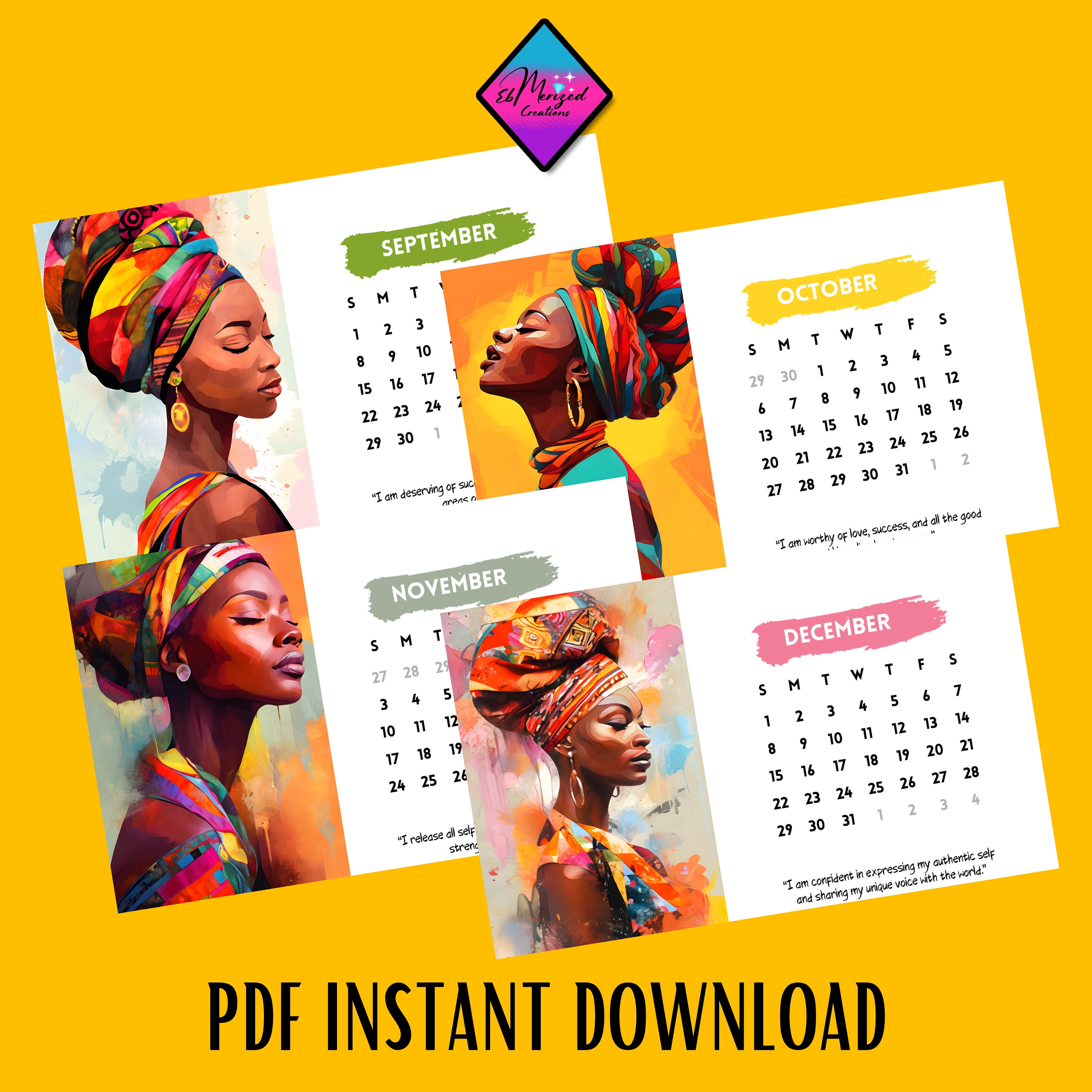 2024 Calendar African American Women in Headwraps - Etsy