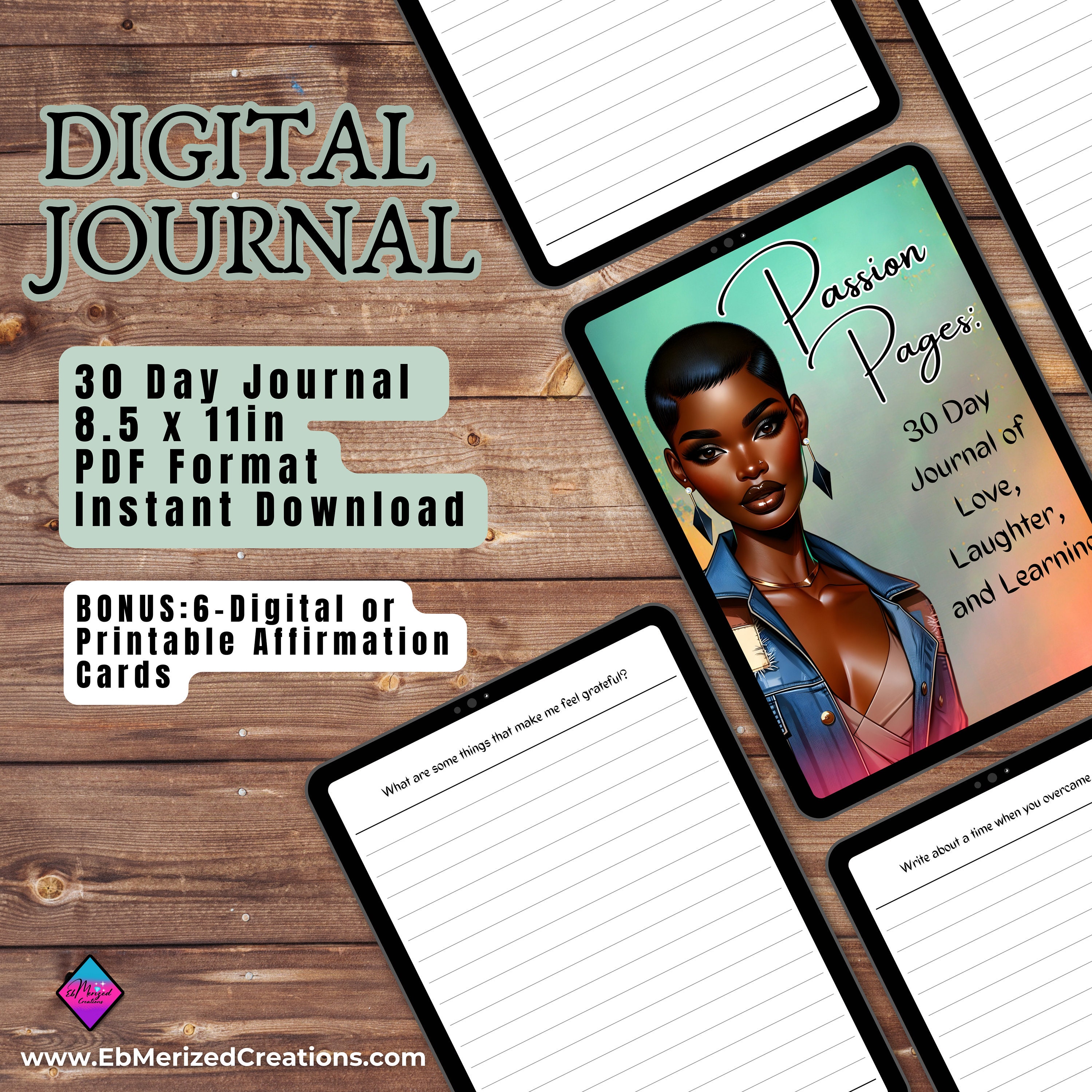 Digital Journal Black Girl | Goodnotes | 30 Day Journal Prompts ...