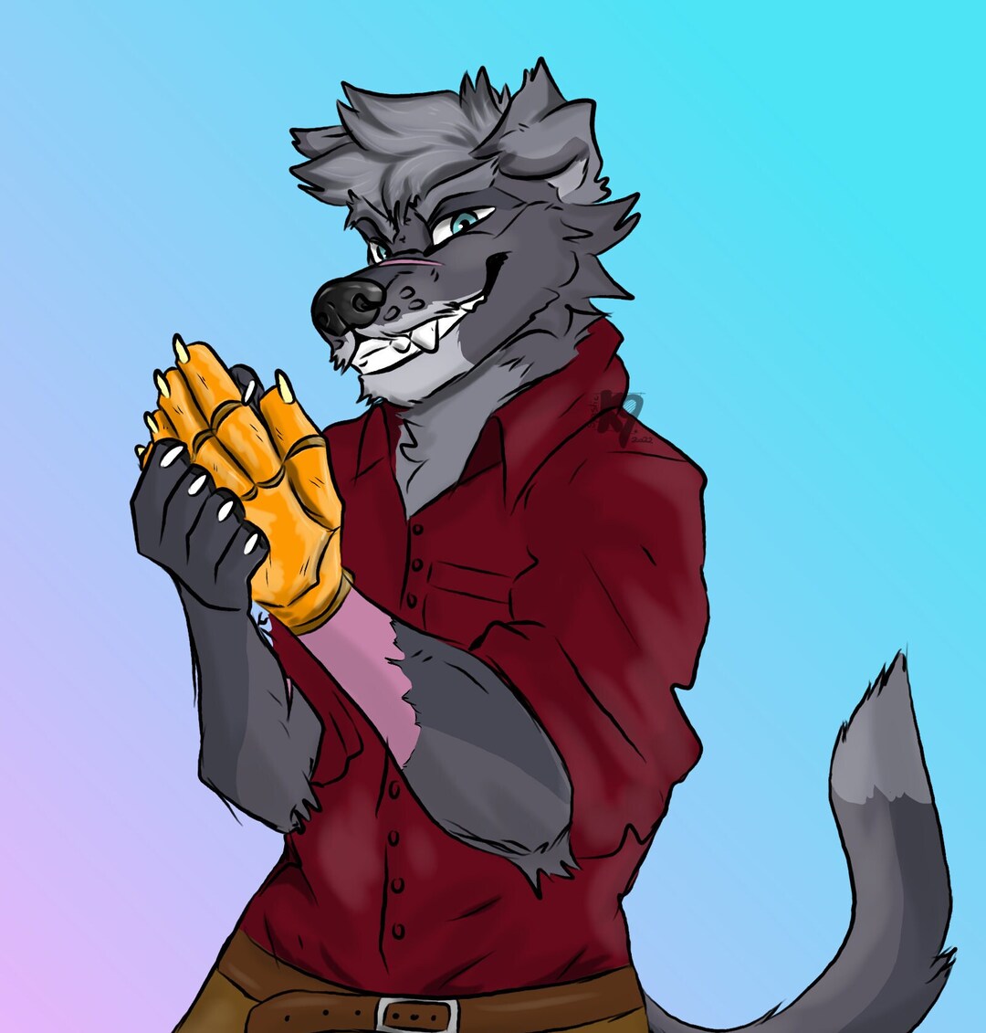 Coloured and Shaded Half Body Furry Commission - Etsy