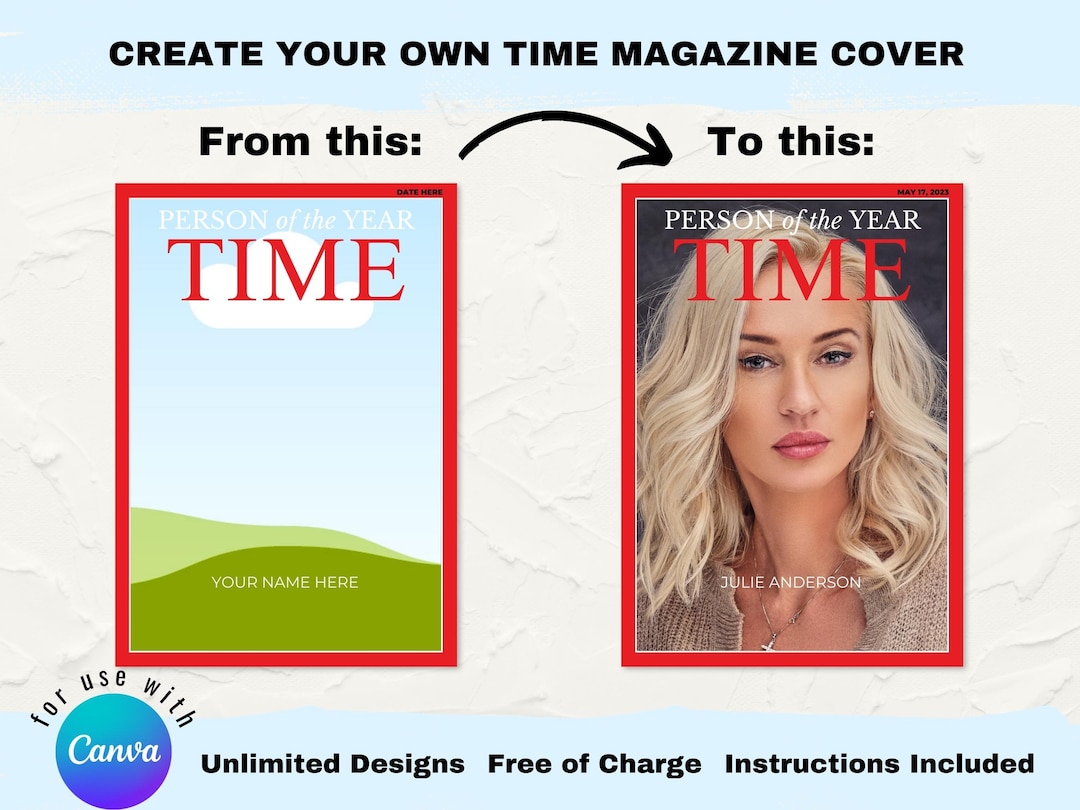 TIME Magazine Cover Mockup: Editable Canva Template (digital Download ...