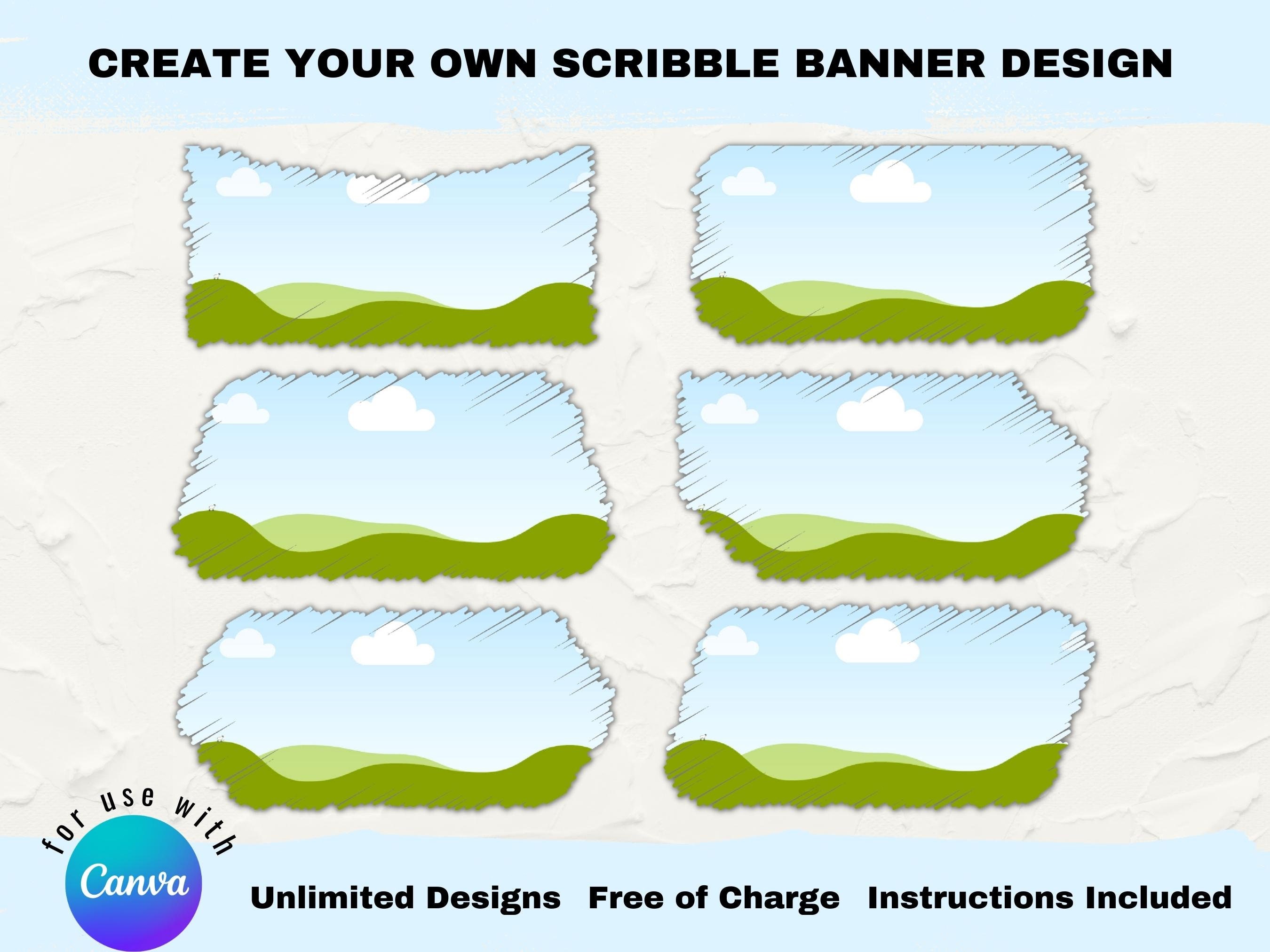 SCRIBBLE BANNER SMART Mockup Bundle to Fill With Your - Etsy