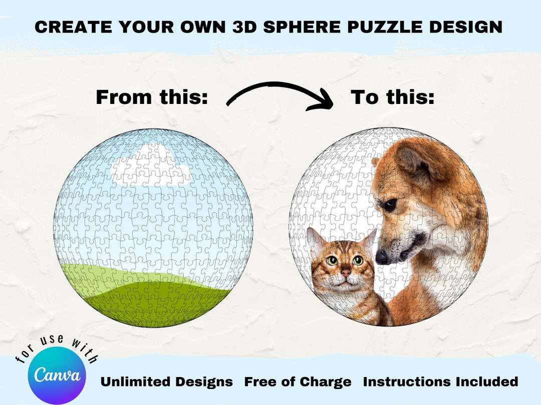 3D SPHERE PUZZLE Smart Mockup to Fill With Your Photo/video/design on ...