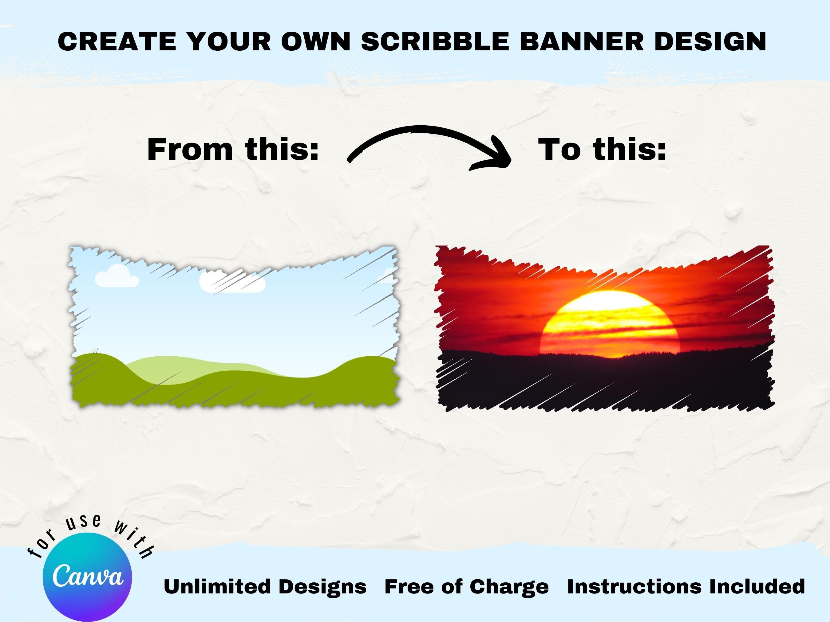 SCRIBBLE BANNER SMART Mockup Bundle to Fill With Your - Etsy