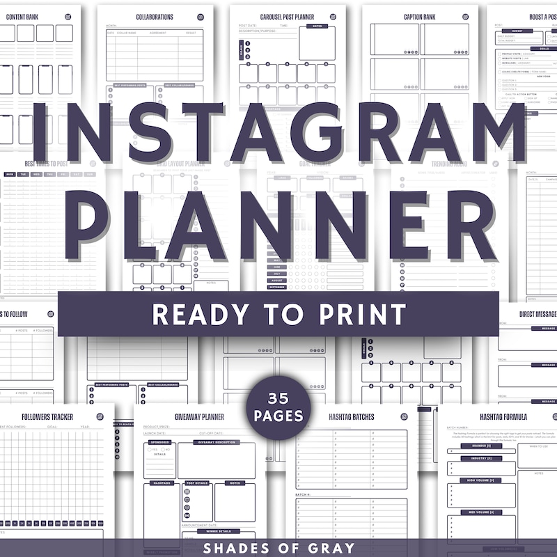 Instagram Planner - Etsy