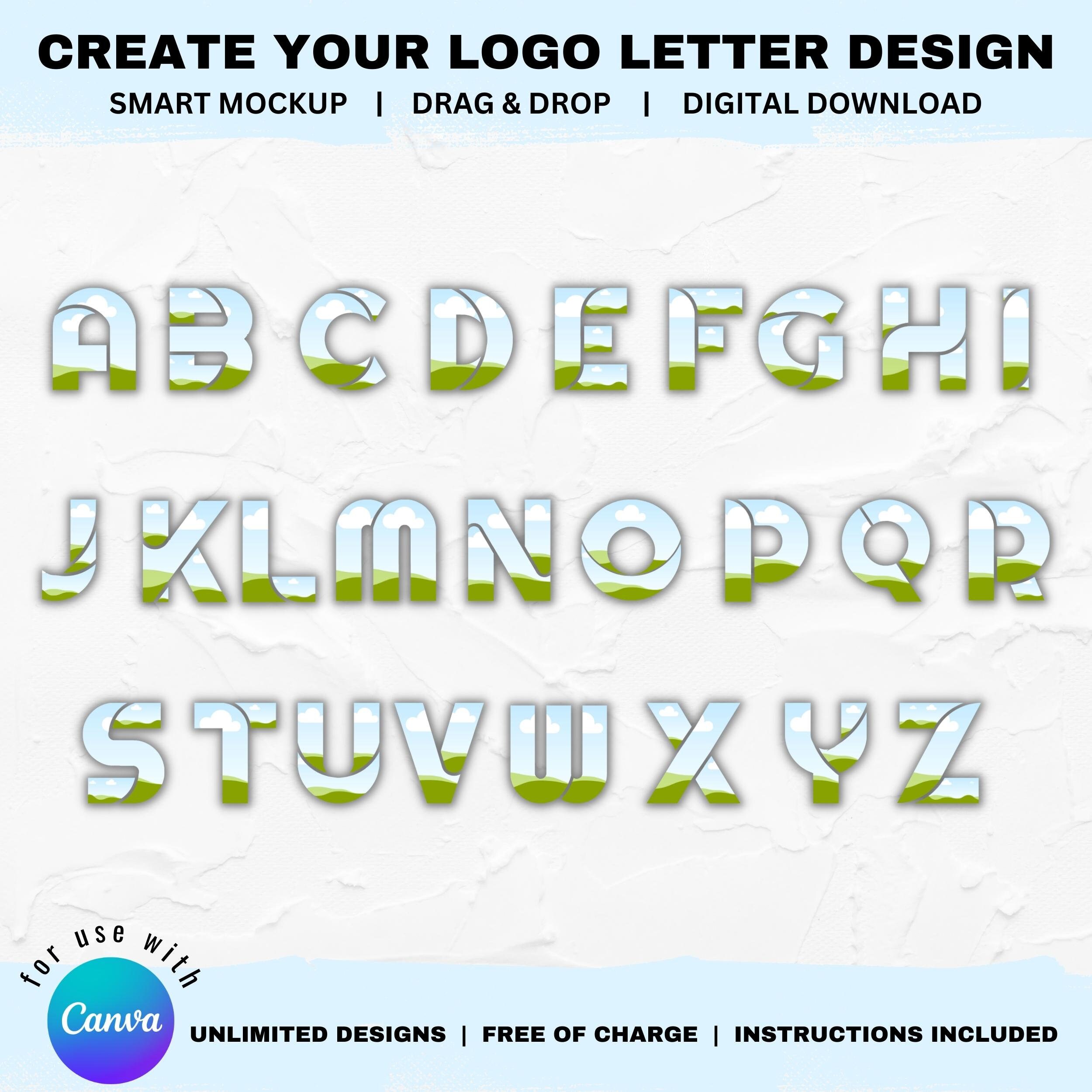 LOGO LETTERS ALPHABET Smart Mockup to Fill With Photo/design/video on ...